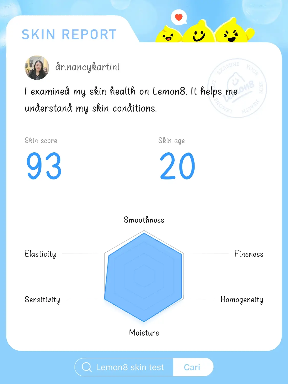 My Skin Report | แกลเลอรีที่โพสต์โดย dr.NancyKartini | Lemon8