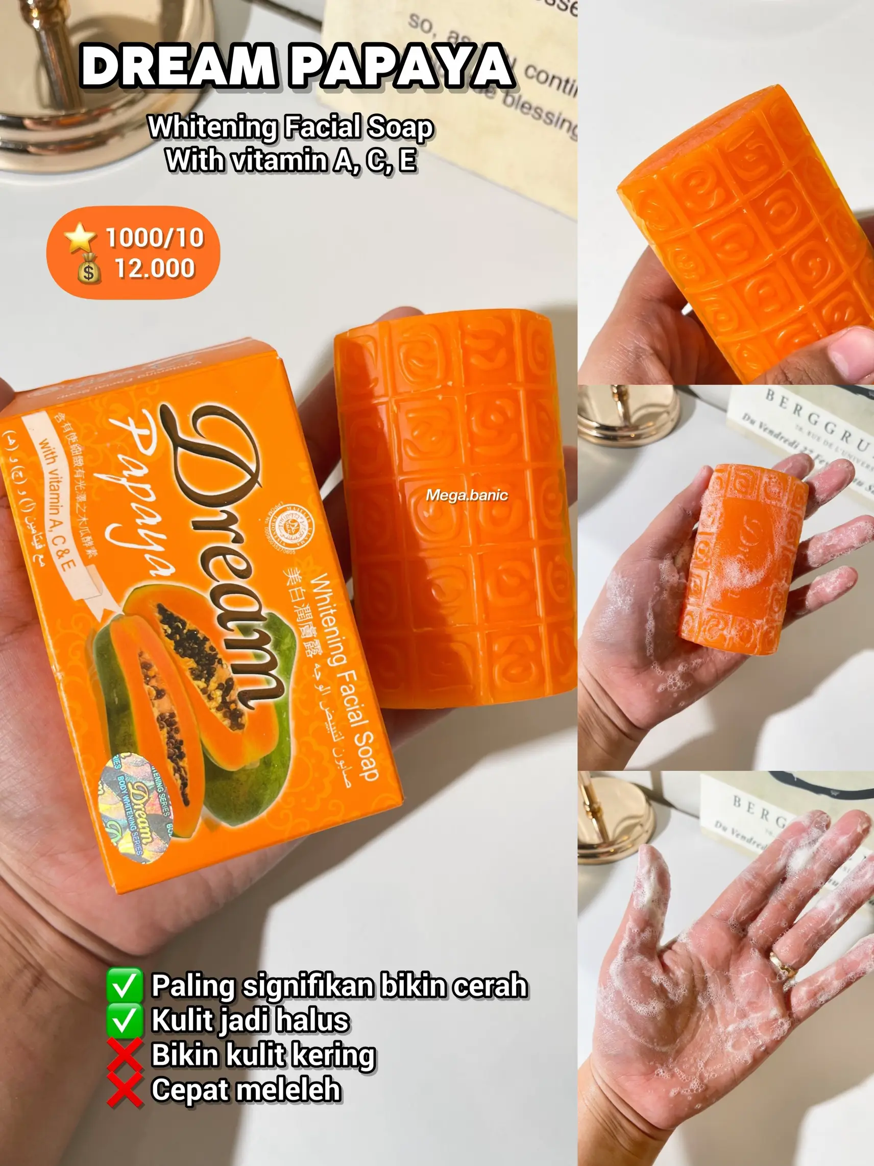 SABUN PAPAYA PALING AMPUH UNTUK MENCERAHKAN ‼️ | Galeri diposting oleh Mega Banic🇮🇩 | Lemon8