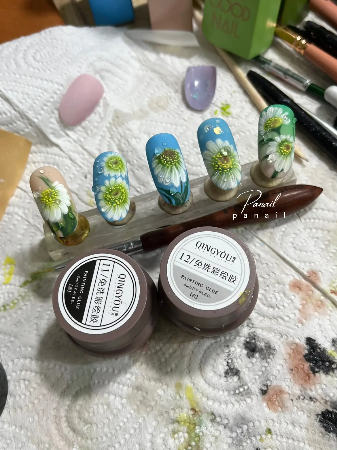 👩🏻‍🎨💅#เล็บลายดอกไม้ #panail | แกลเลอรีที่โพสต์โดย panail | Lemon8