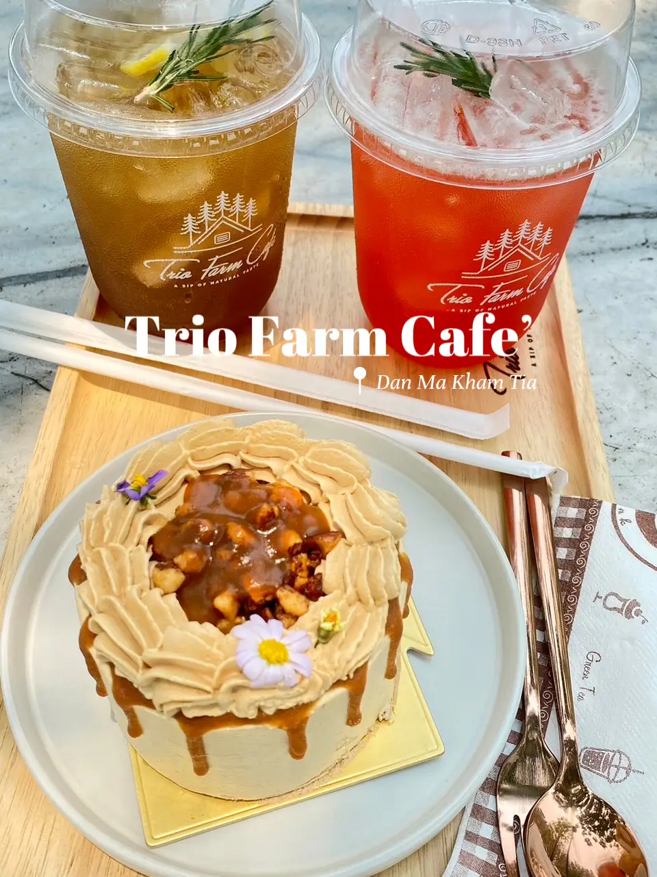 Trio Farm Cafe’ กาญจนบุรี 🌿💚🍃🫧 | แกลเลอรีที่โพสต์โดย 🫧 💖Kate🍭 | Lemon8