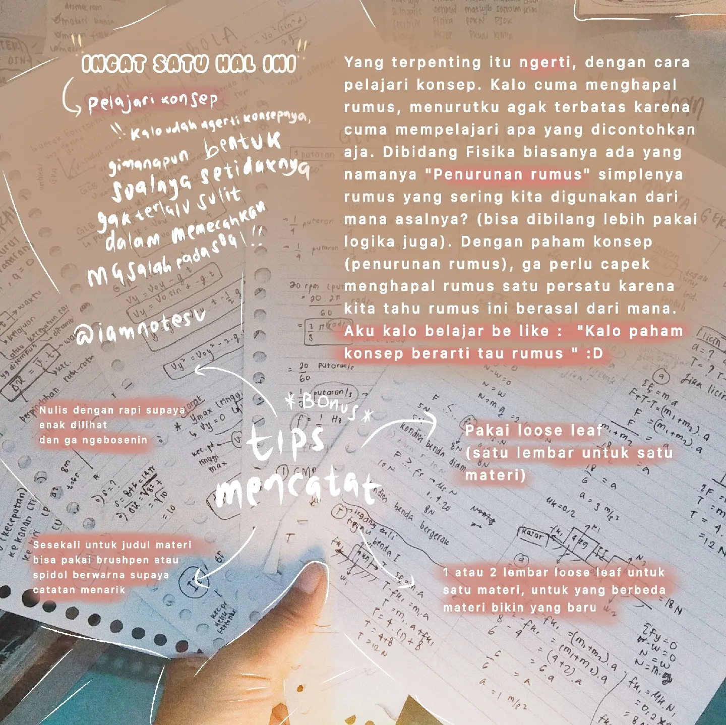 Tips belajar fisika anti mumet ⏳ | Galeri diposting oleh pichy𓍢ִ ༘ ⋆ ...