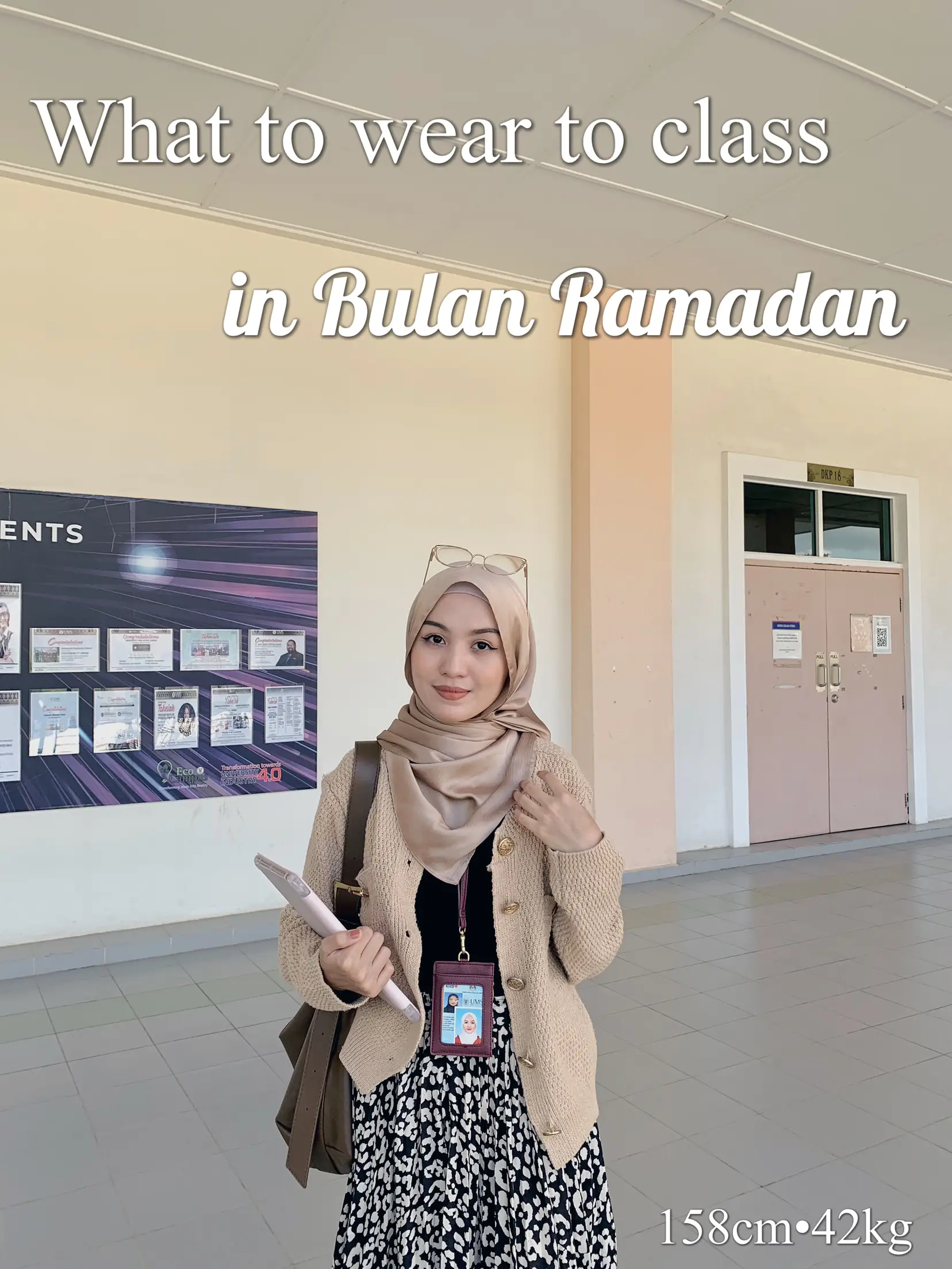Sopan outfit to class in bulan Ramadan! 🤎 | Galeri disiarkan oleh Puteri Balqis | Lemon8