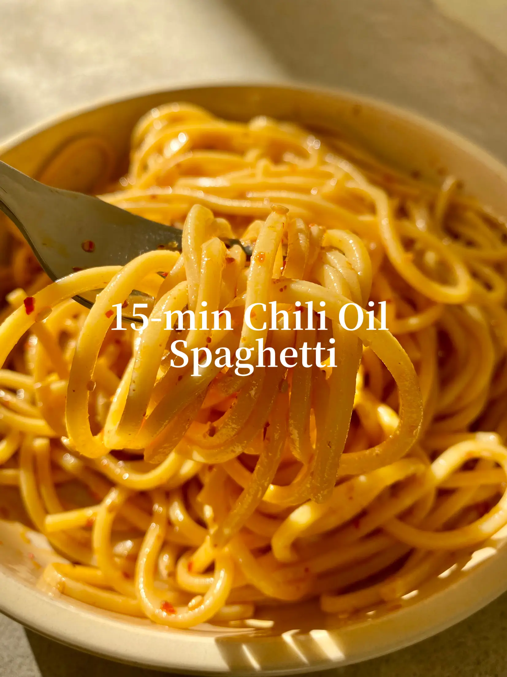 15-MIN CHILI OIL SPAGHETTI🍝 | Video published by Ramya | Lemon8