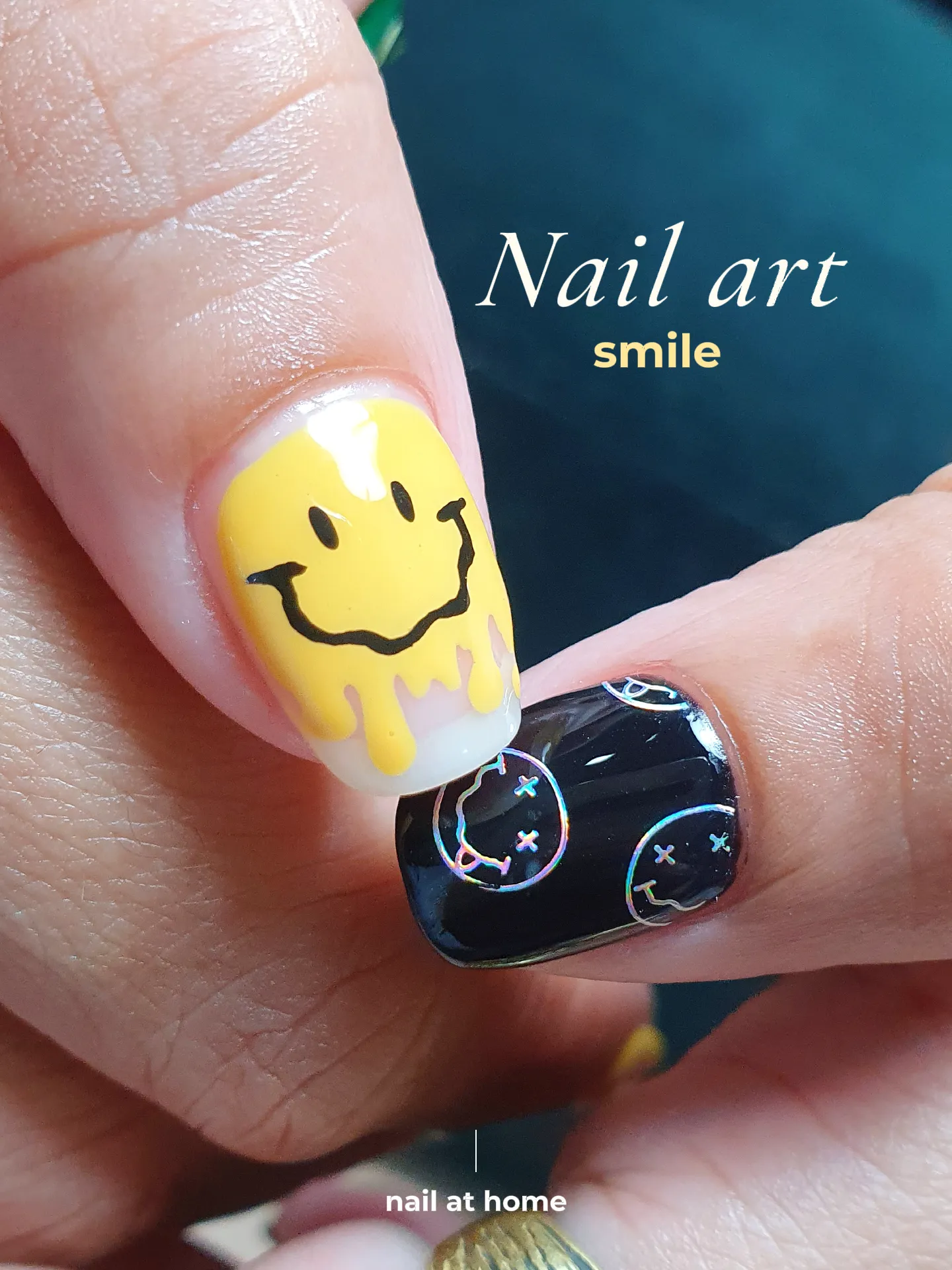 ไอเดีย เล็บ smile 😊 | แกลเลอรีที่โพสต์โดย Nail at home | Lemon8