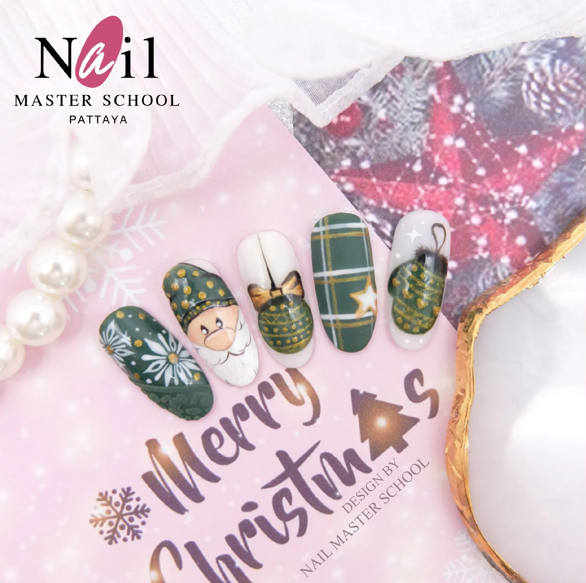 Hello Cristmas 2023 by Nail Master School Pattaya | แกลเลอรีที่โพสต์โดย nailmaster | Lemon8