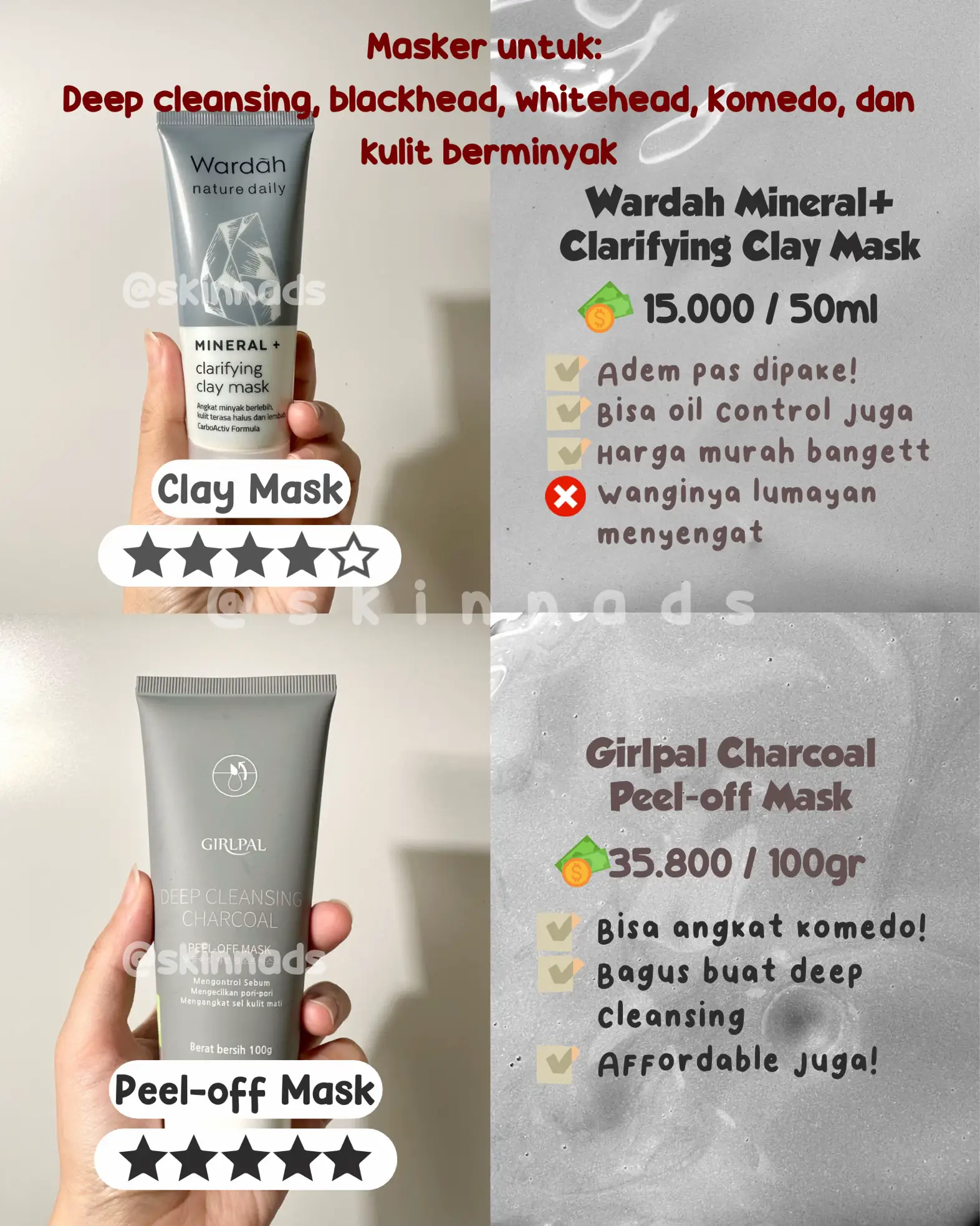 Jenis-jenis masker wajah yang harus kamu tau! | แกลเลอรีที่โพสต์โดย Nadiah A | Lemon8