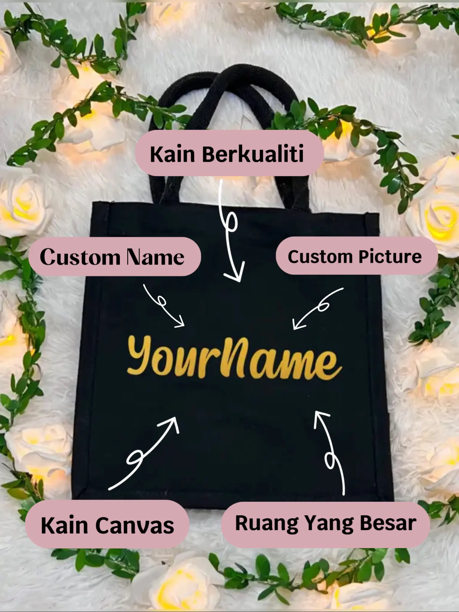 CUSTOMISE TOTE BEG ️ RM 14.90 | Video diterbitkan oleh HolyCubby | Lemon8