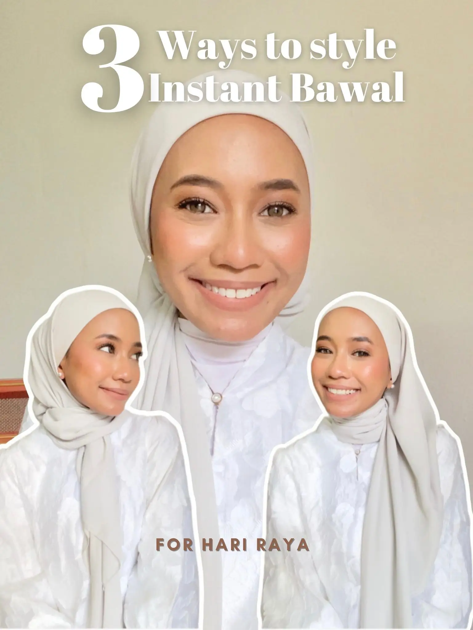 Hijab Tutorial: 3 ways to style Bawal for Raya 🎇 | Video diterbitkan oleh Aida Herwan | Lemon8