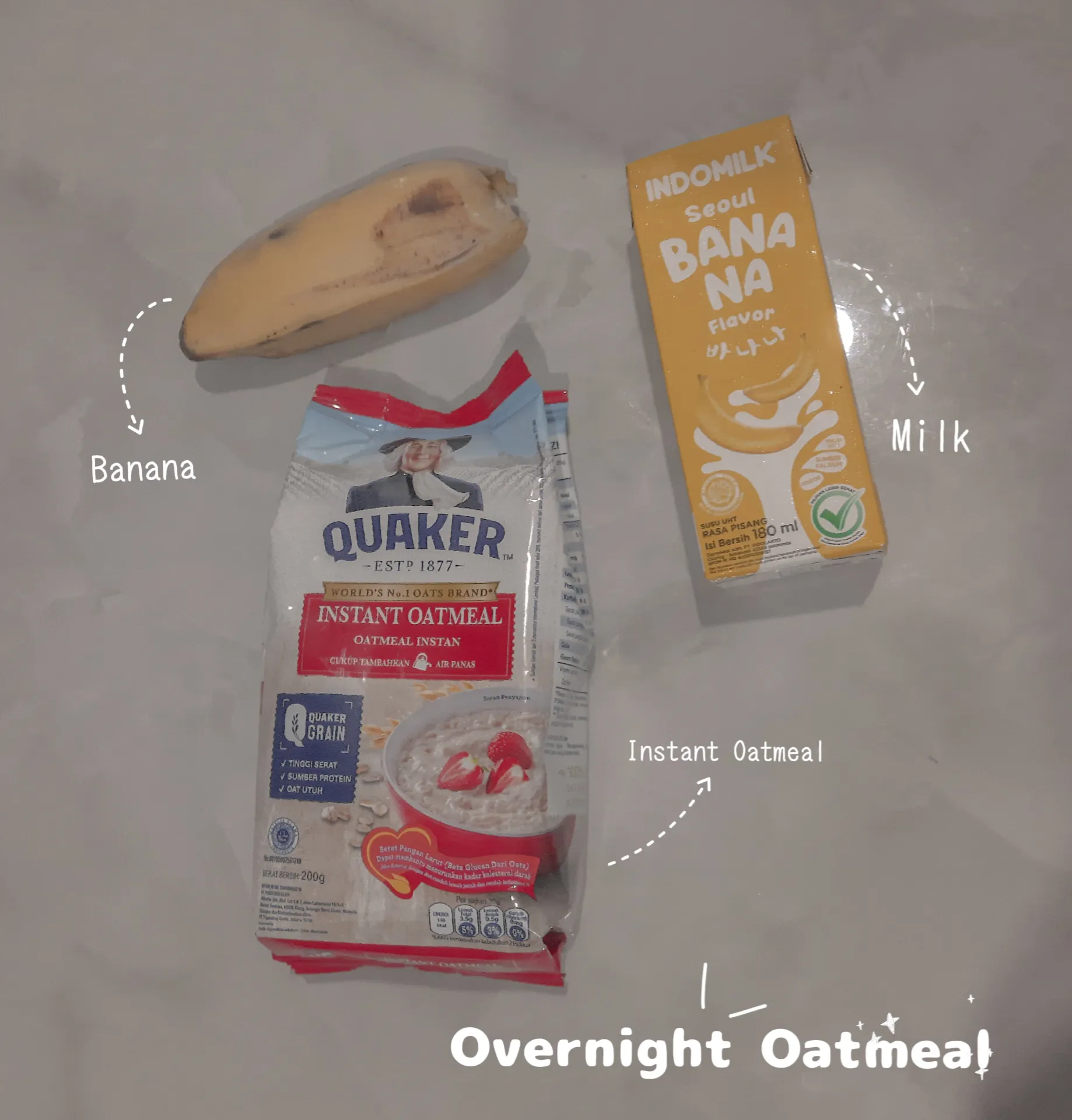 Banana Overnight Oatmeal 🍌 | Galeri disiarkan oleh Rathena | Lemon8