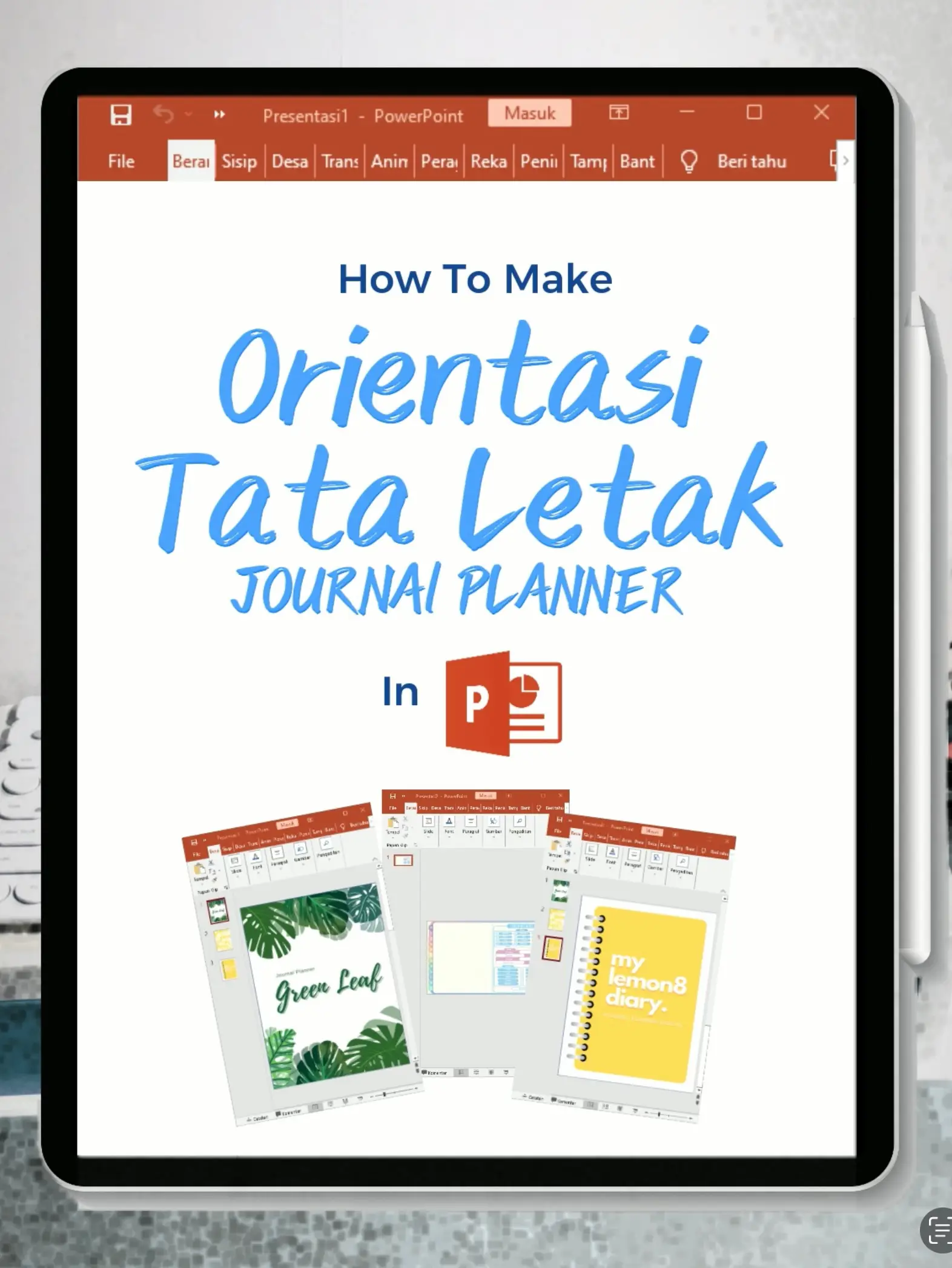 Tips Bikin Orientasi Tata Letak Planner di PPT | Video dipublikasikan ...