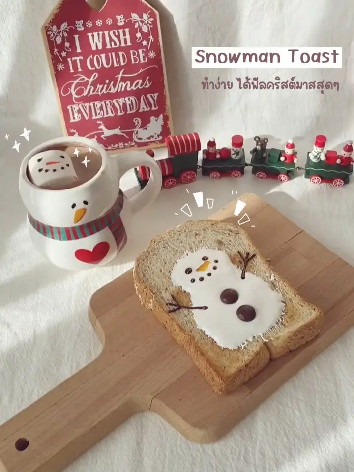 [how to] Snowman Toast ☃️ | วิดีโอที่เผยแพร่โดย Haruno_mama | Lemon8