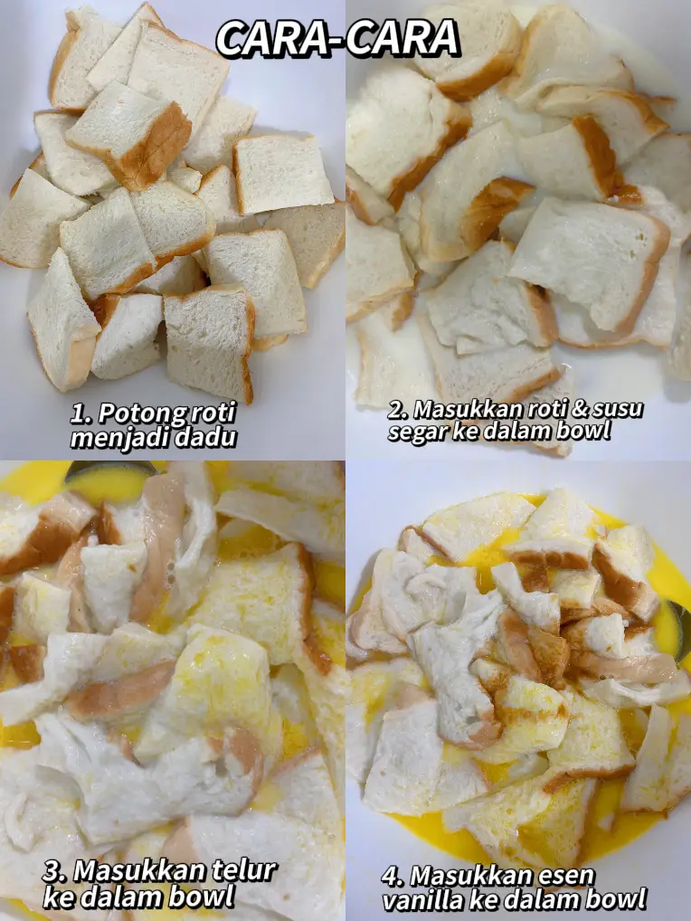 BREAD BUTTER PUDDING - SIMPLE DESSERT | Galeri disiarkan oleh Nabilah ♡ | Lemon8
