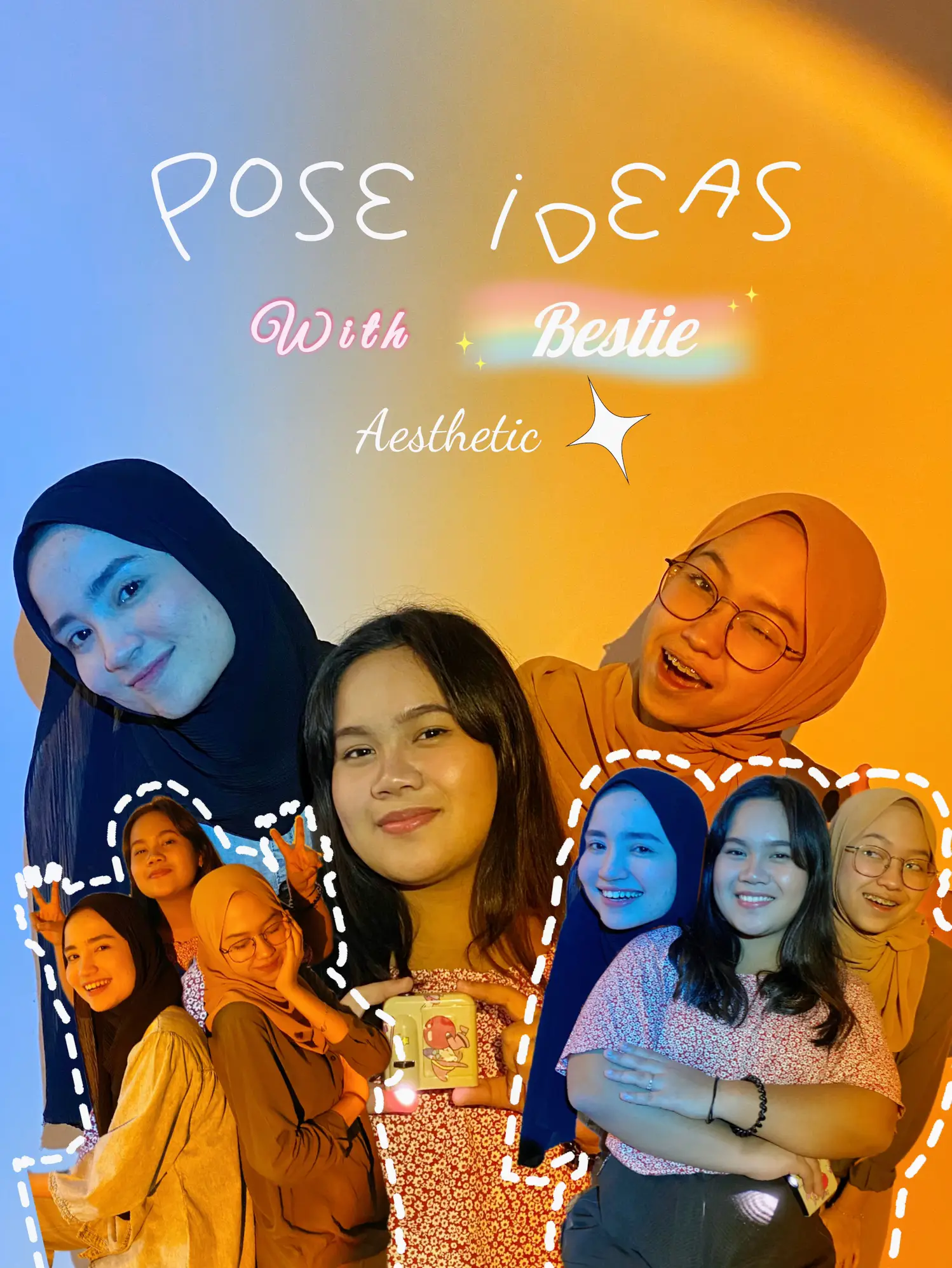 Aesthetic pose ideas with bestie🥰 | Galeri diposting oleh Himoychi | Lemon8