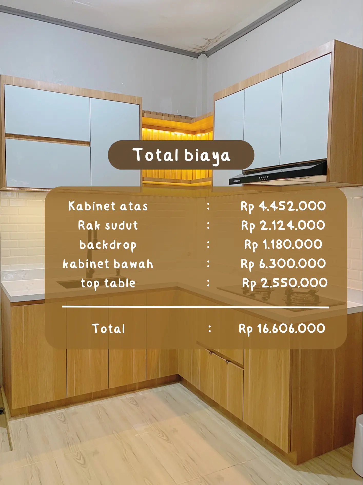Spill budget pembuatan kitchen set ukuran 3 m🥰 | Galeri diposting oleh ...