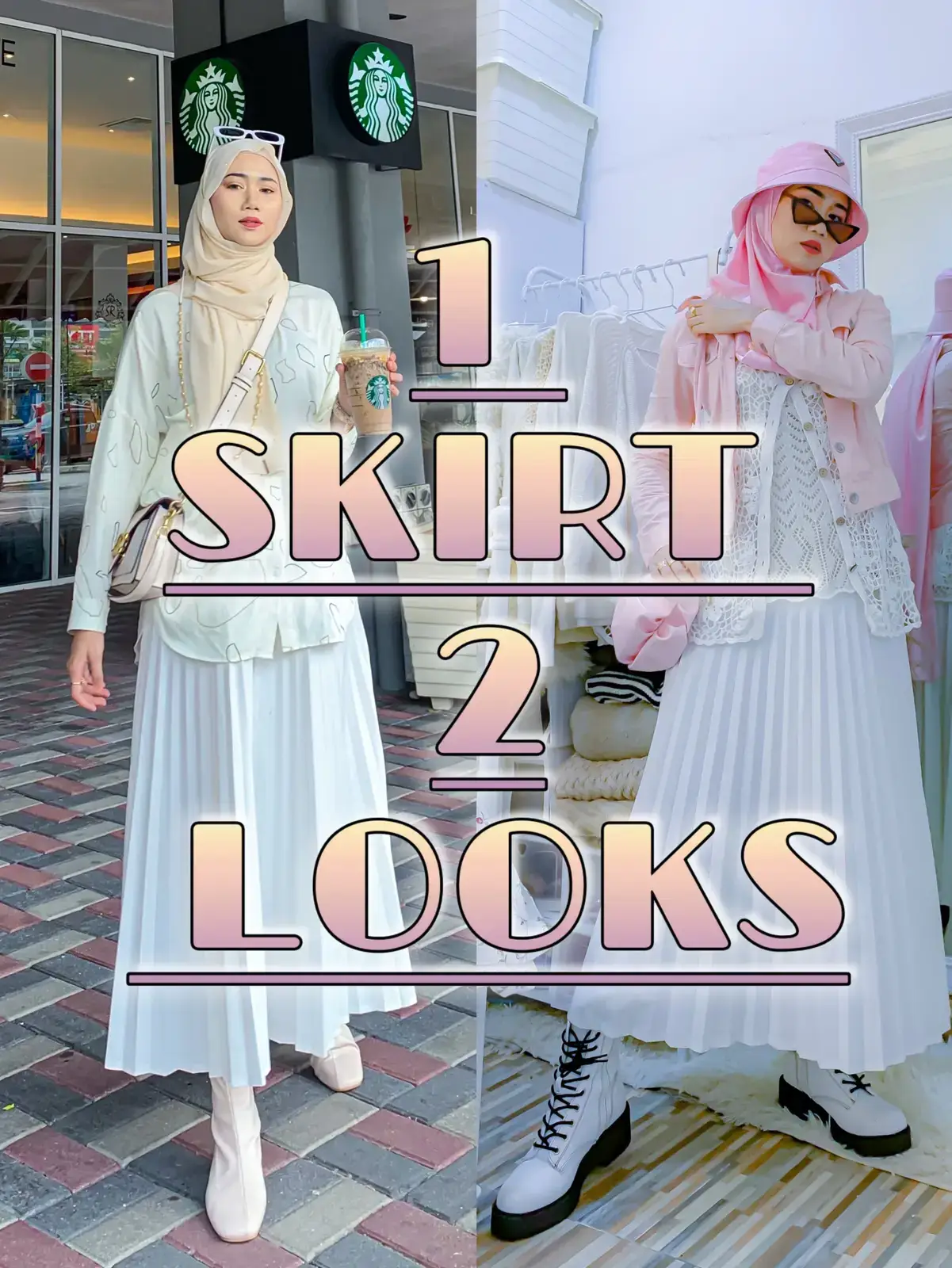 OOTD HACKS: 1 SKIRT 2 DIFFERENT LOOKS | แกลเลอรีที่โพสต์โดย Hanis Athierah | Lemon8