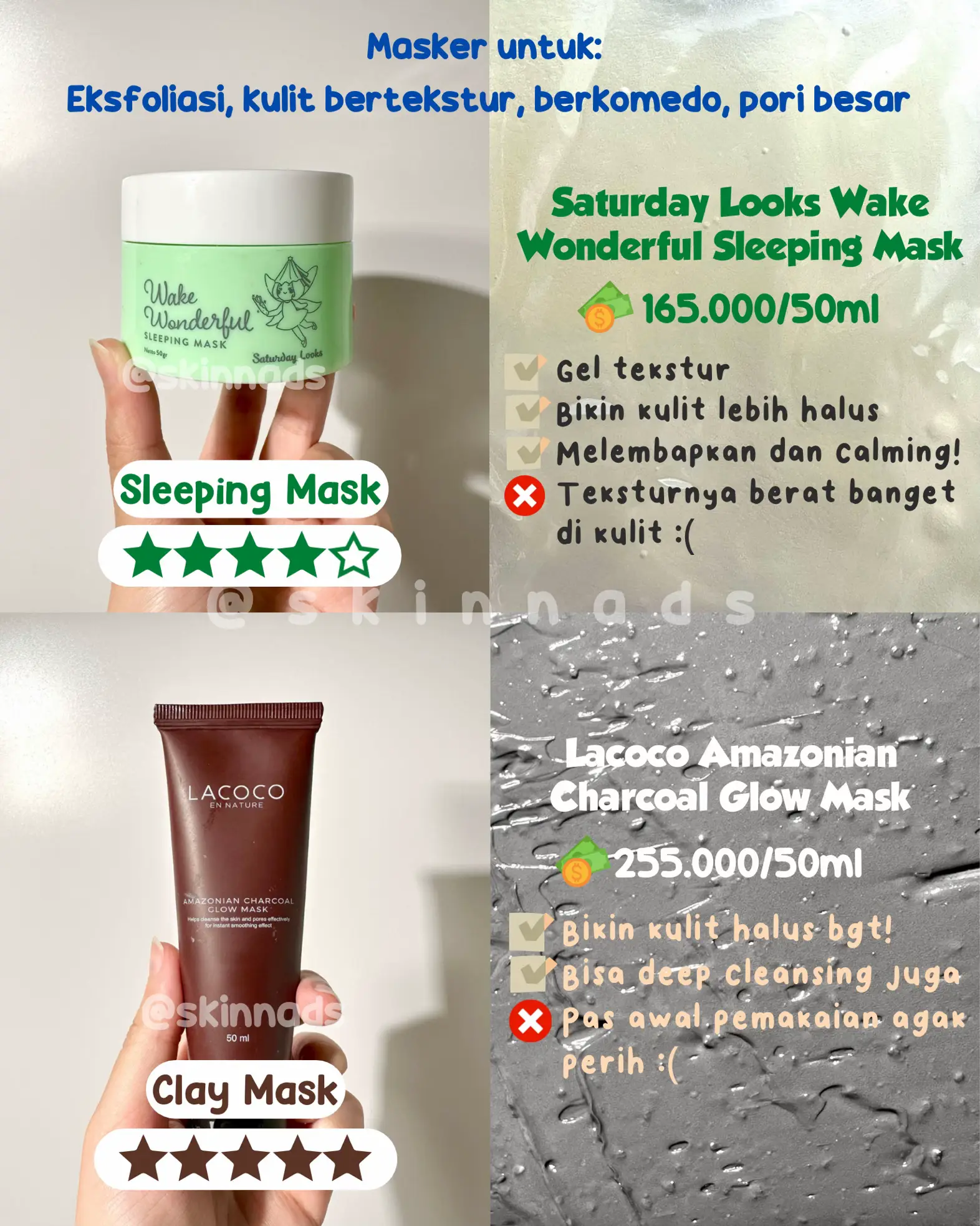 Jenis-jenis masker wajah yang harus kamu tau! | แกลเลอรีที่โพสต์โดย Nadiah A | Lemon8