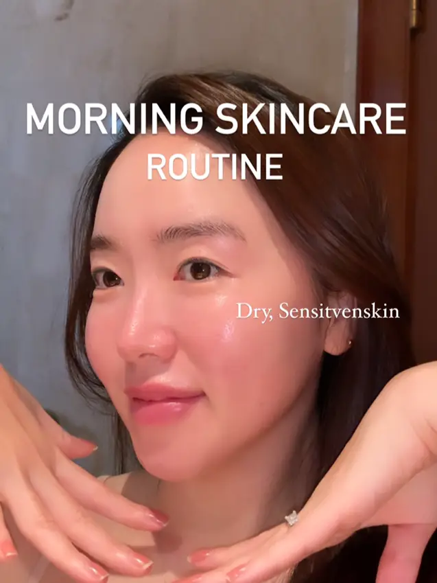 Morning skincare routine for dry,sensitive skin | Video published by xopeachy_keen | Lemon8