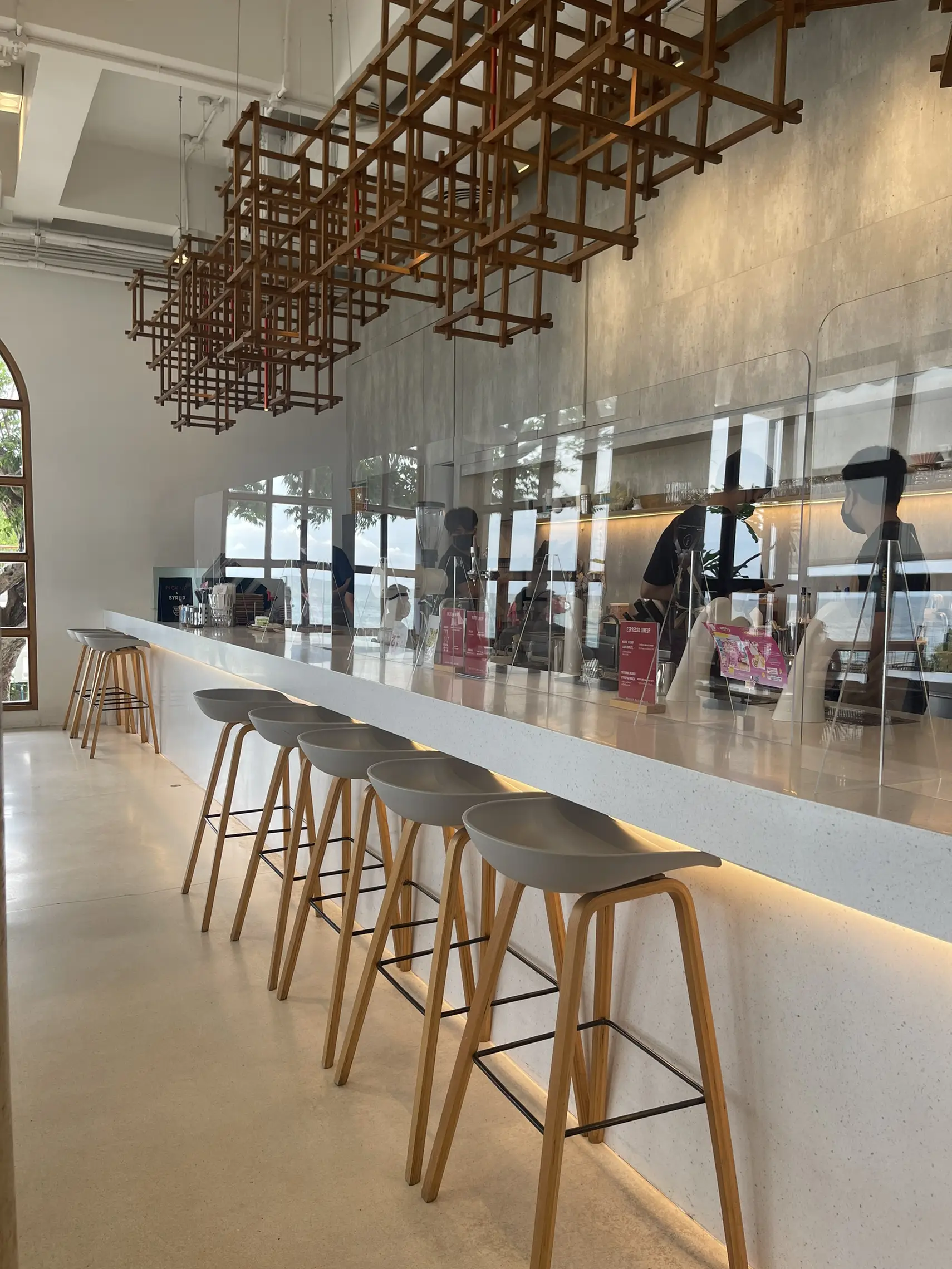 Red Temp Coffee Cafe Good View Beautiful Light. Very Beautiful Sea ...