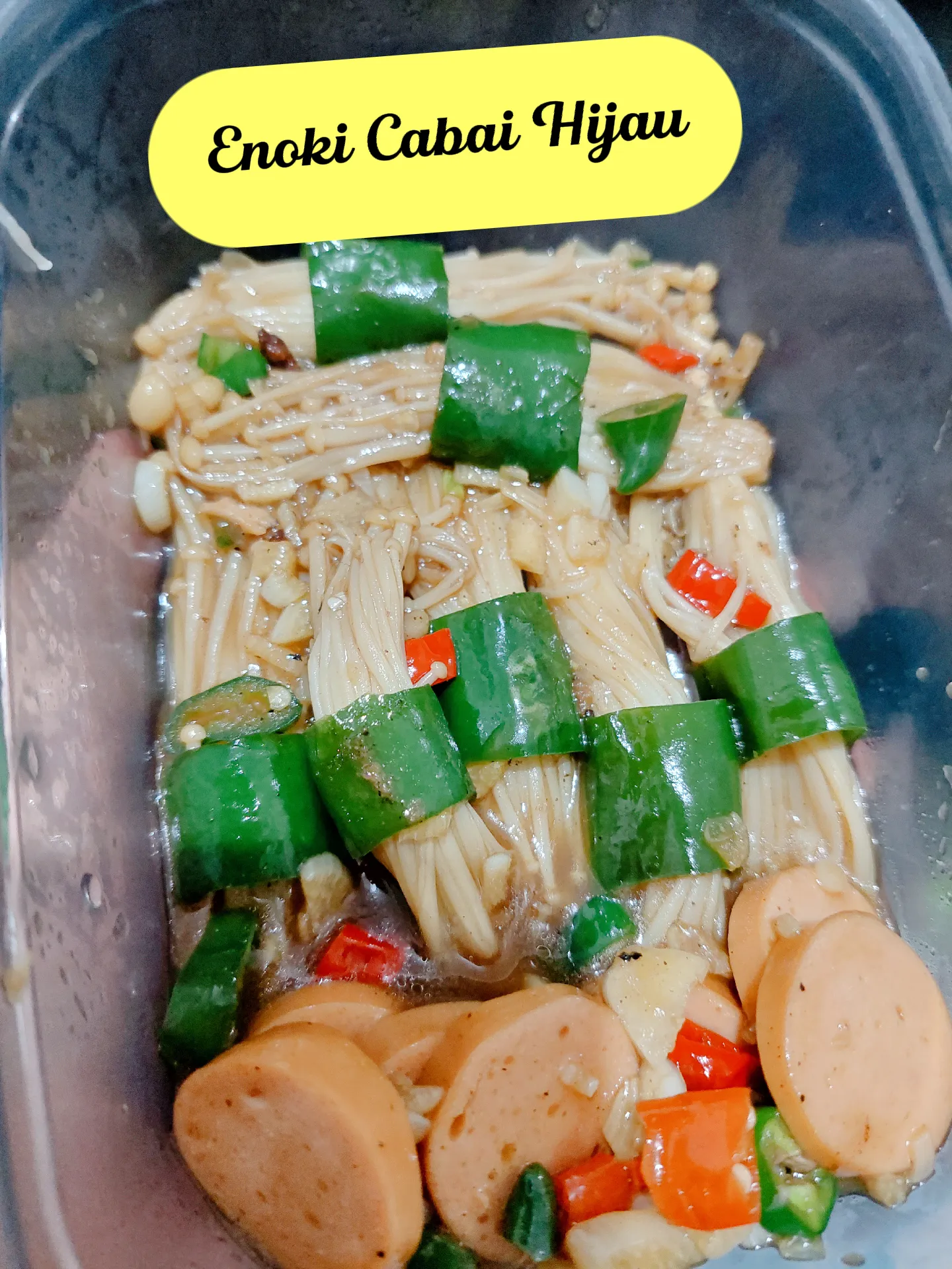 Yummy Enoki Cabai Hijau | Galeri diposting oleh geminigurl | Lemon8