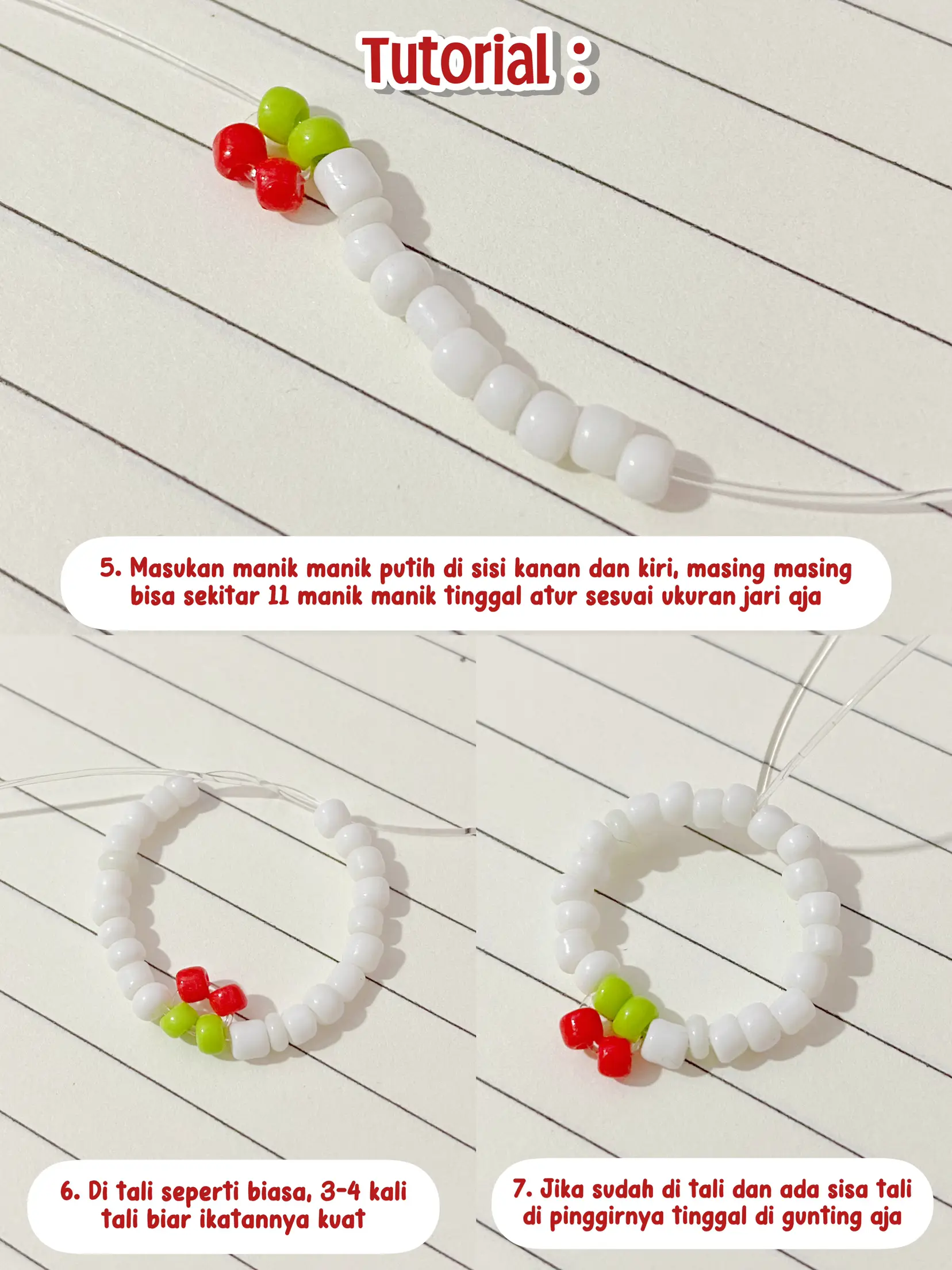 Cara Bikin Cincin Cherry Dari Manik Manik🍒 | Galeri diposting oleh Nabila Lala | Lemon8