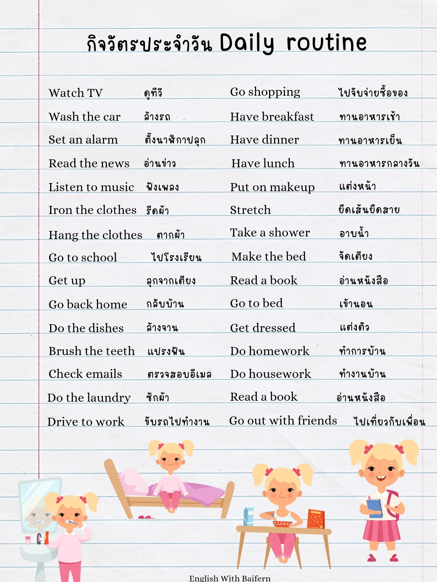 Routine. English. | Gallery posted by @PimnaraAcademy | Lemon8