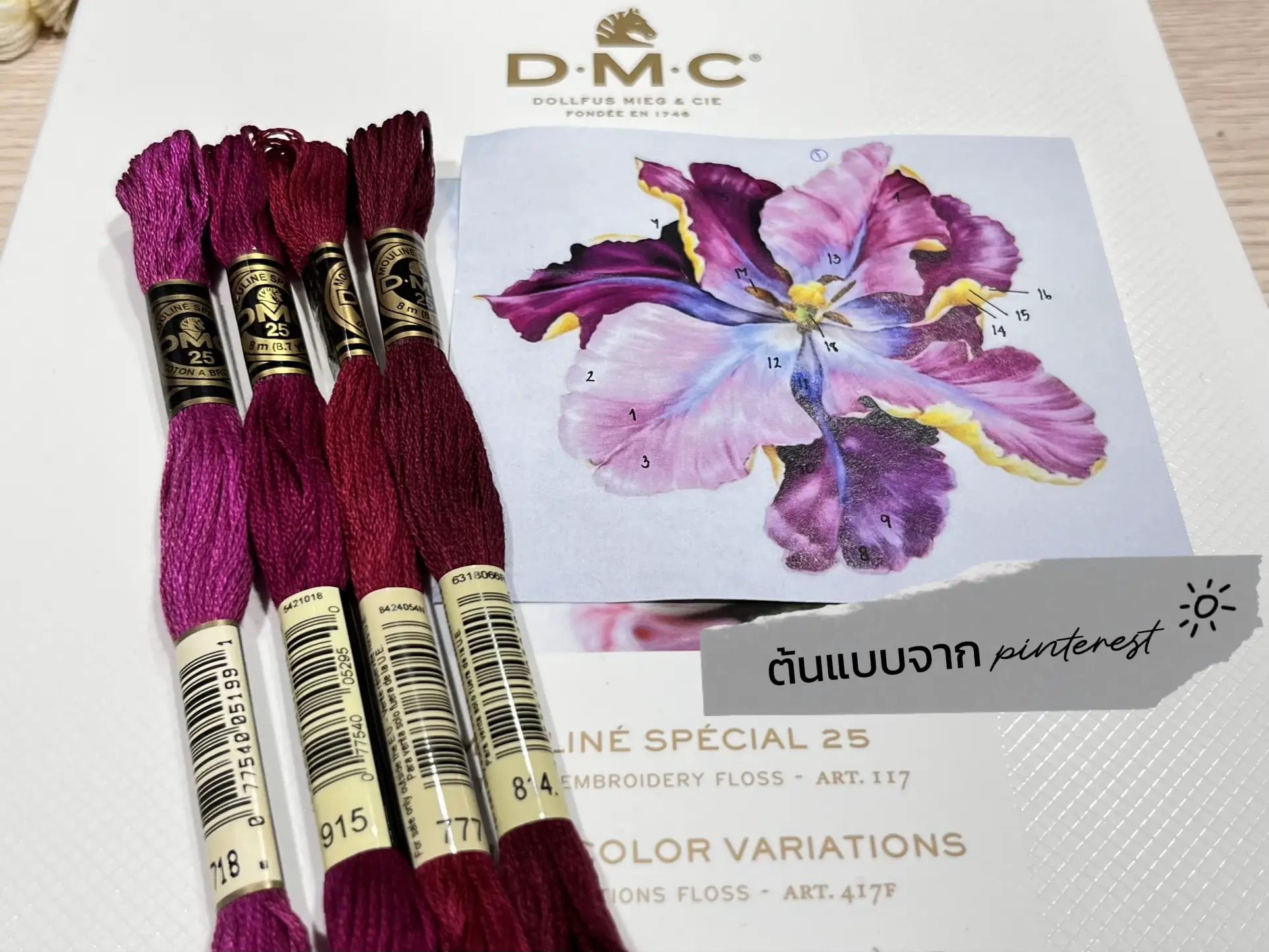 ปักดอกไม้ยังไง!! ให้เหมือนระบายสีน้ำ 🌸🎨 | แกลเลอรีที่โพสต์โดย a.warawit.c | Lemon8