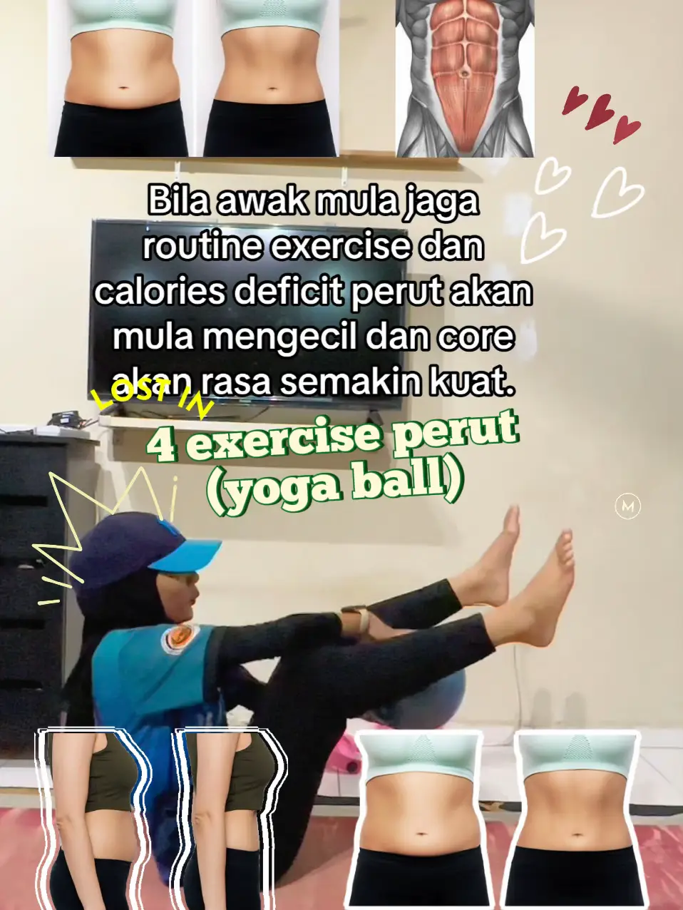 Yoga Ball Exercises | Video diterbitkan oleh Nina_Rosle | Lemon8