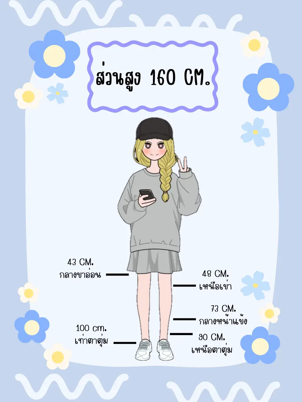 ความยาวกระโปรงและกางเกงสาวๆ ส่วนสูง 150/160/170 cm. | แกลเลอรีที่โพสต์ ...