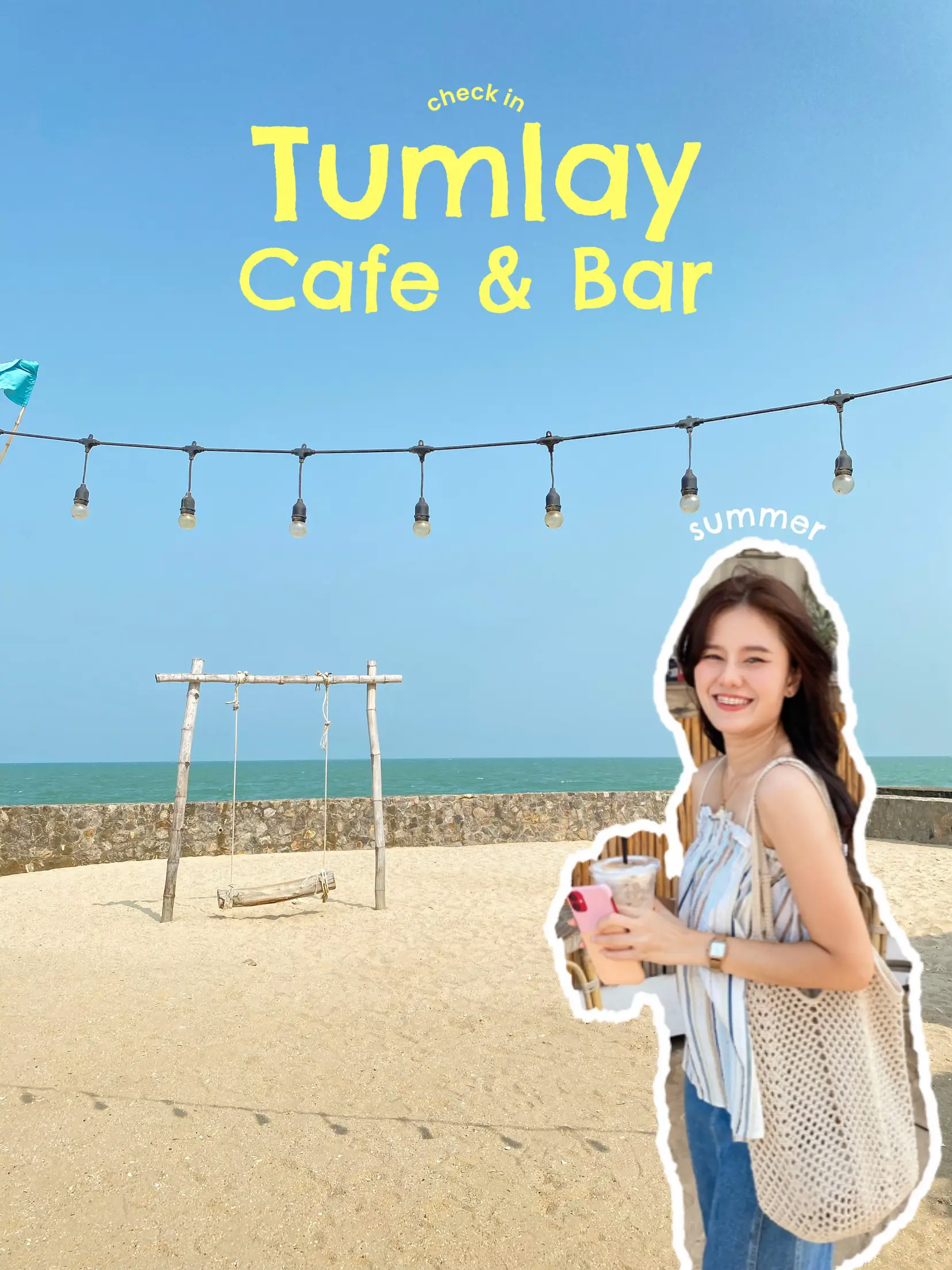 คาเฟ่ชะอำติดทะเล Tumlay Cafe&Bar 🏝🌊 | แกลเลอรีที่โพสต์โดย mnee_nee | Lemon8