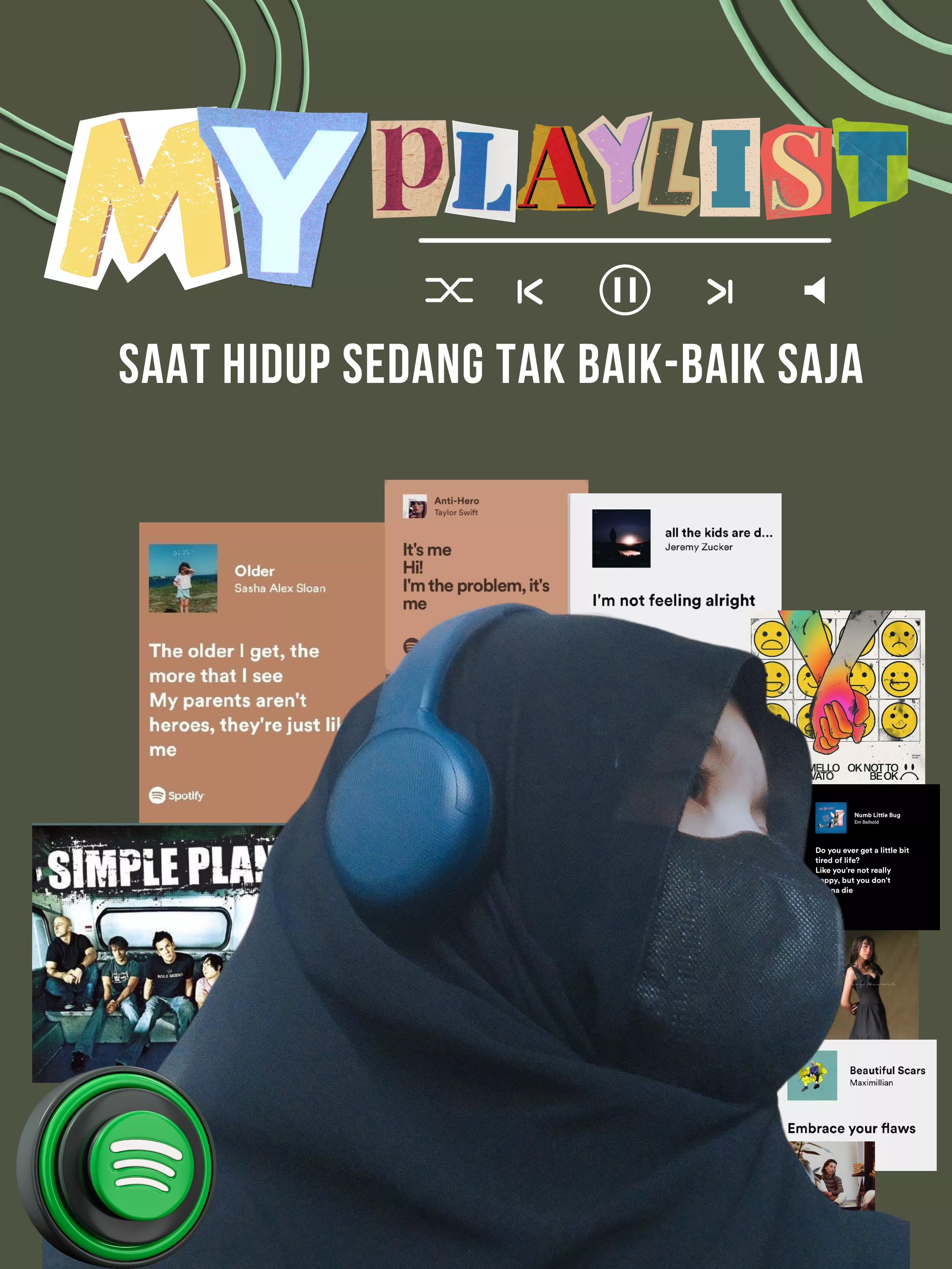 Playlist ku saat down 🎧 | Galeri diposting oleh K-Chika | Lemon8
