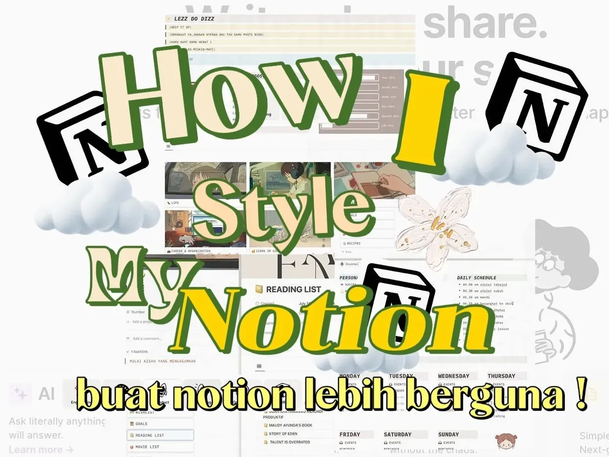 BUAT NOTION LEBIH BERGUNA DENGAN INI ! | Galeri diposting oleh Maira's life | Lemon8