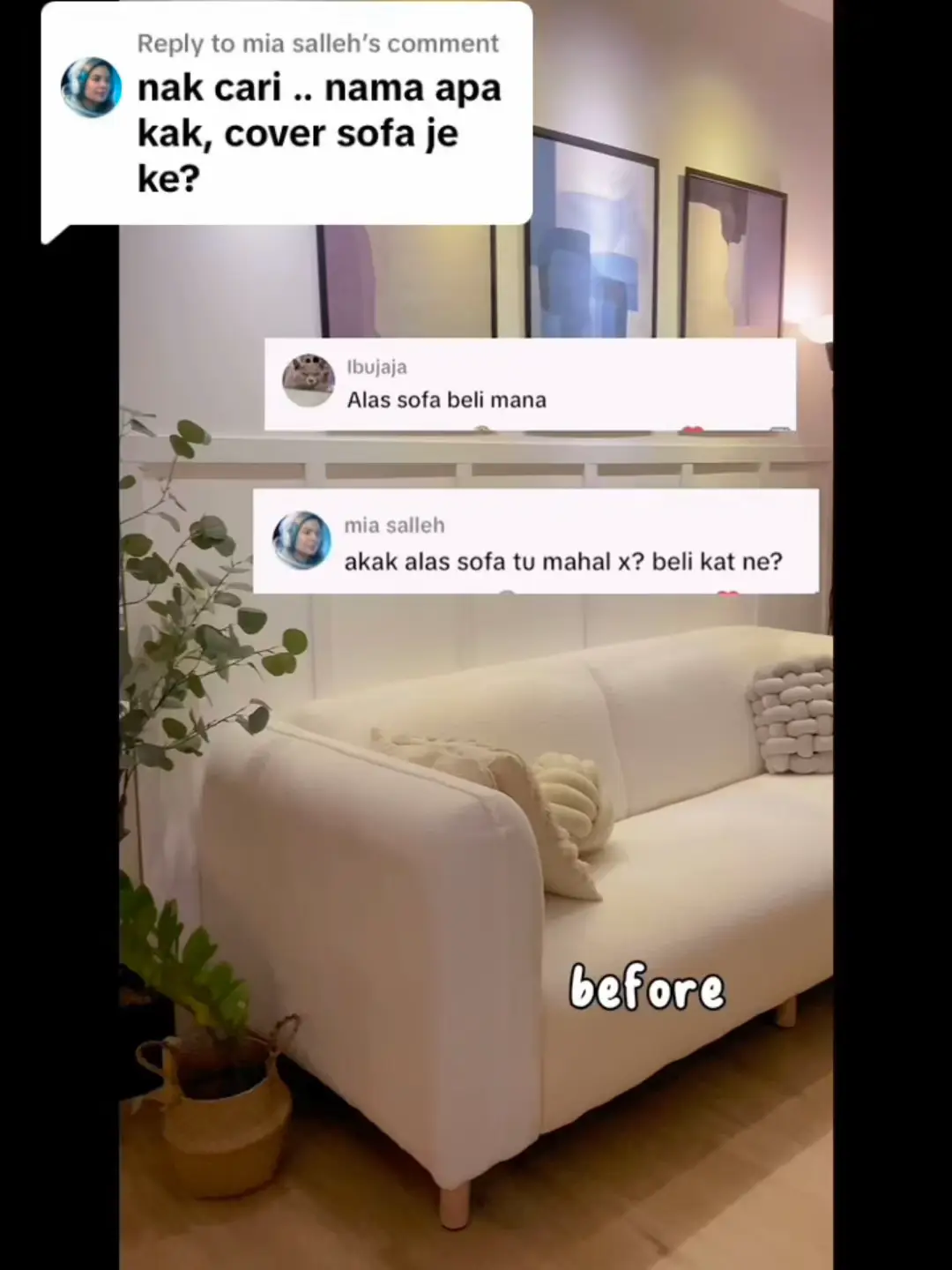 Cover sofa estetik | Video diterbitkan oleh Lina_B.home | Lemon8