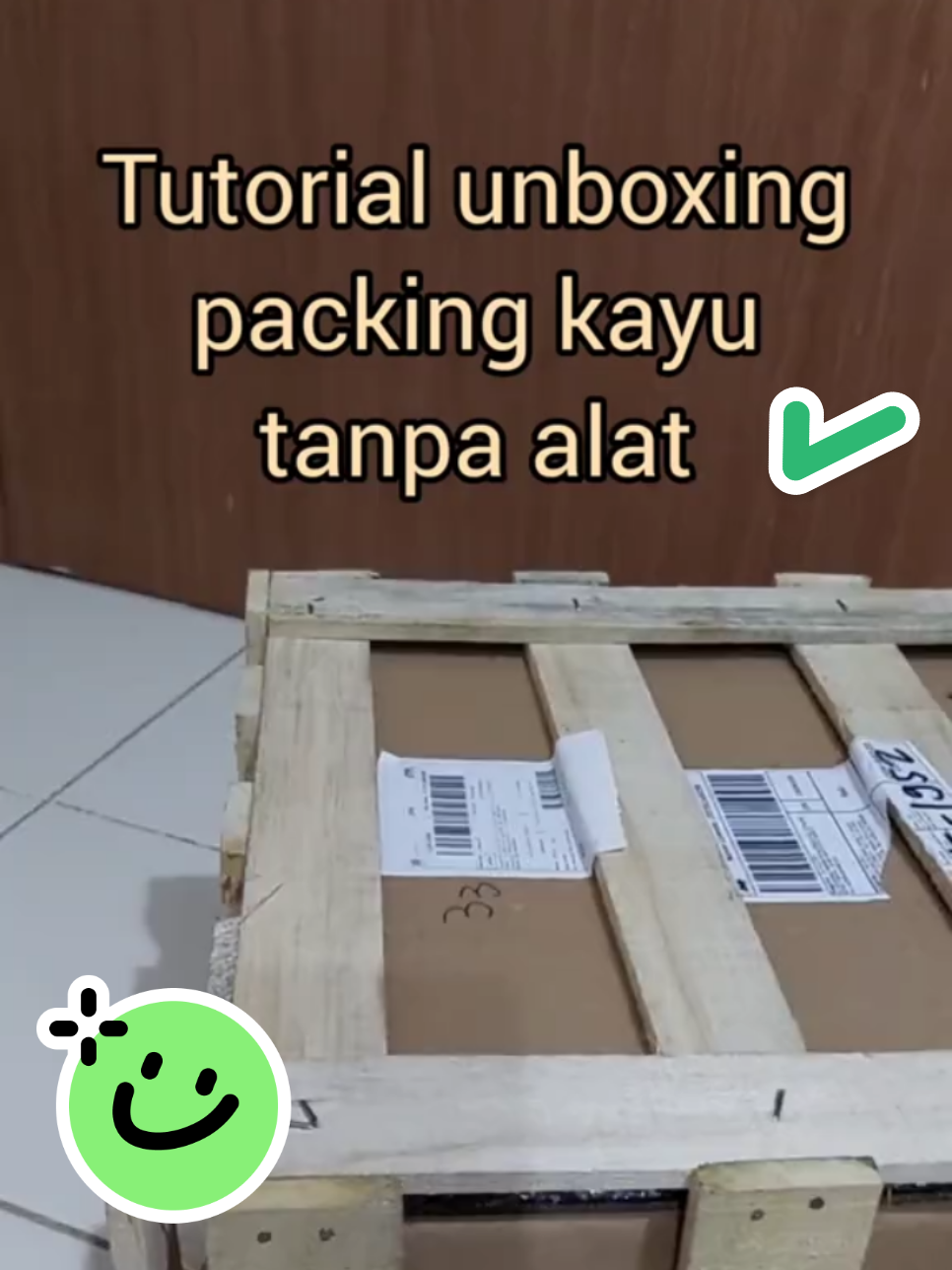 Tutorial unboxing paket packing kayu tanpa alat | Video dipublikasikan oleh L Helen S | Lemon8