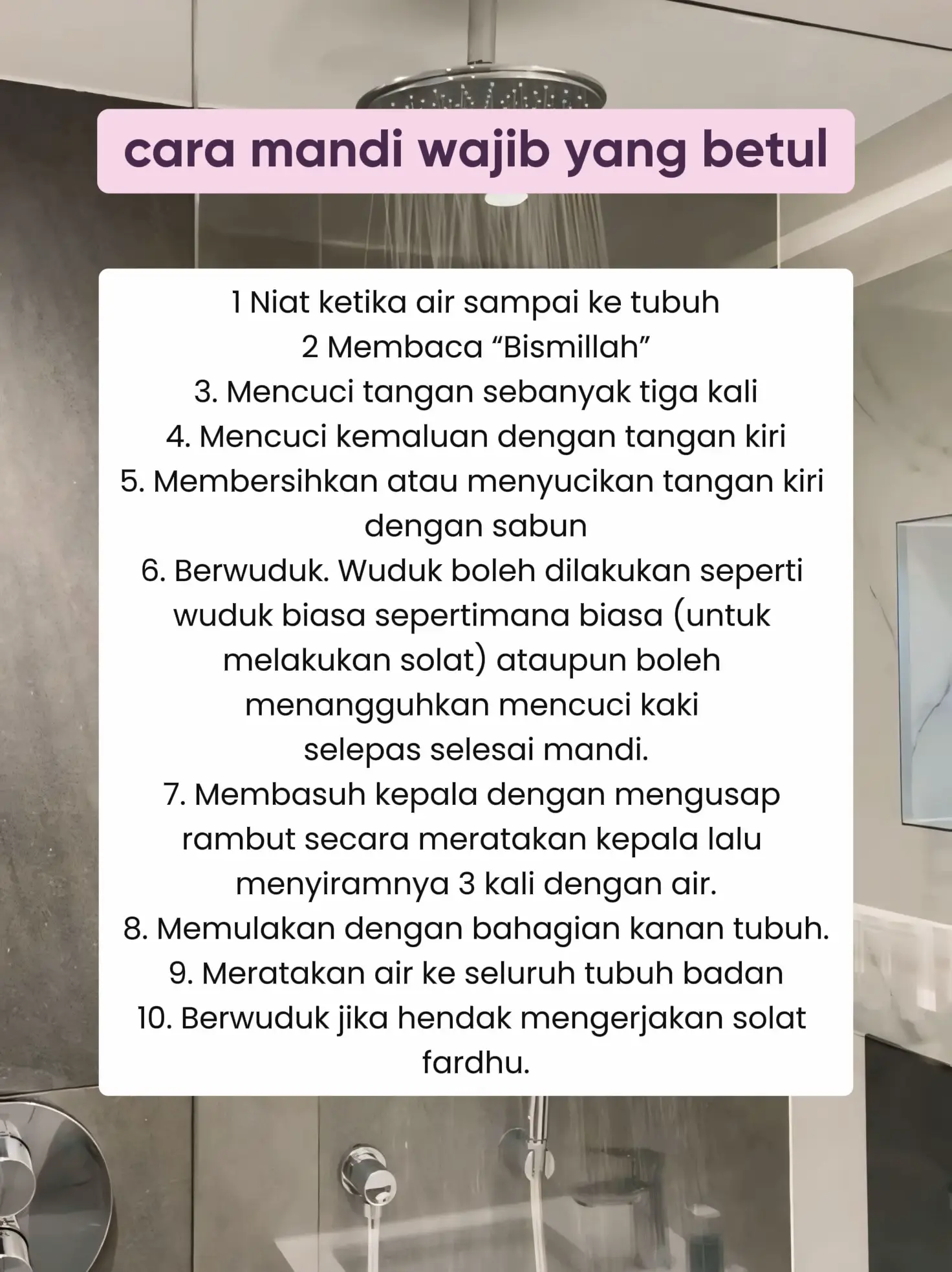 CARA BETUL MANDI WAJIB MENGIKUT PANDUAN JAKIM‼️📝 | Galeri disiarkan ...