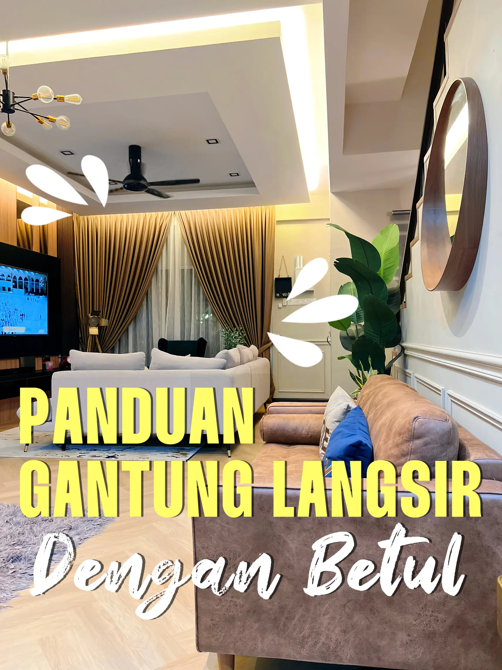 PANDUAN GANTUNG LANGSIR DENGAN BETUL | Galeri diposting oleh AI.DEN.HOME | Lemon8