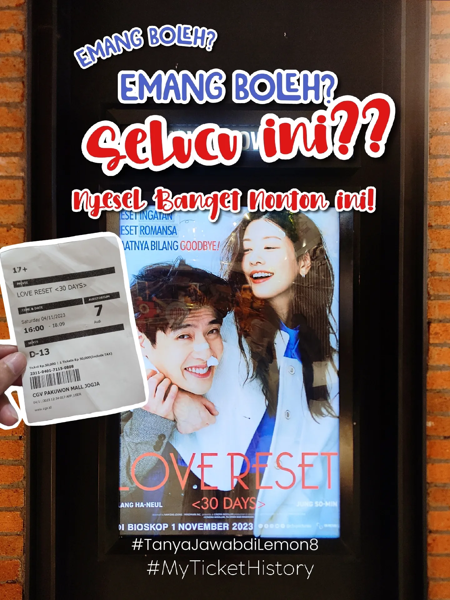 CAPEK BANGET NONTON FILM "LOVE RESET" 😭 | Galeri diposting oleh cikcika | Lemon8