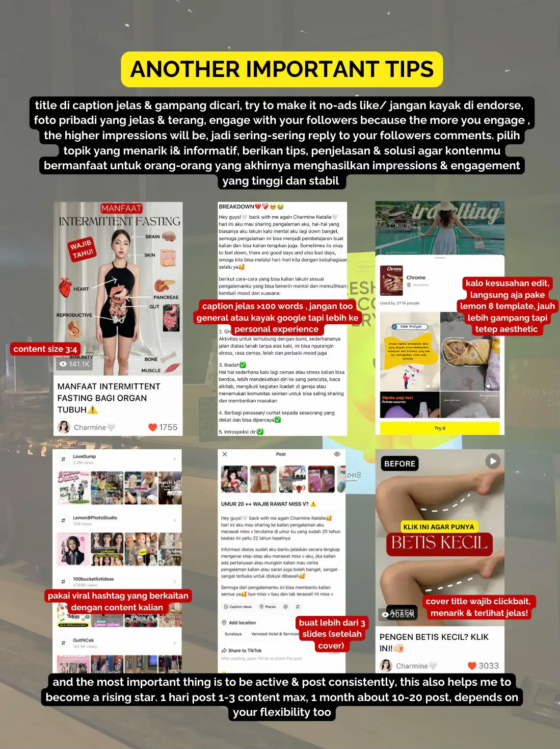 HOW I GREW MY LEMON 8 ACCOUNT🍋 | Galeri diposting oleh Charmine🤍 | Lemon8