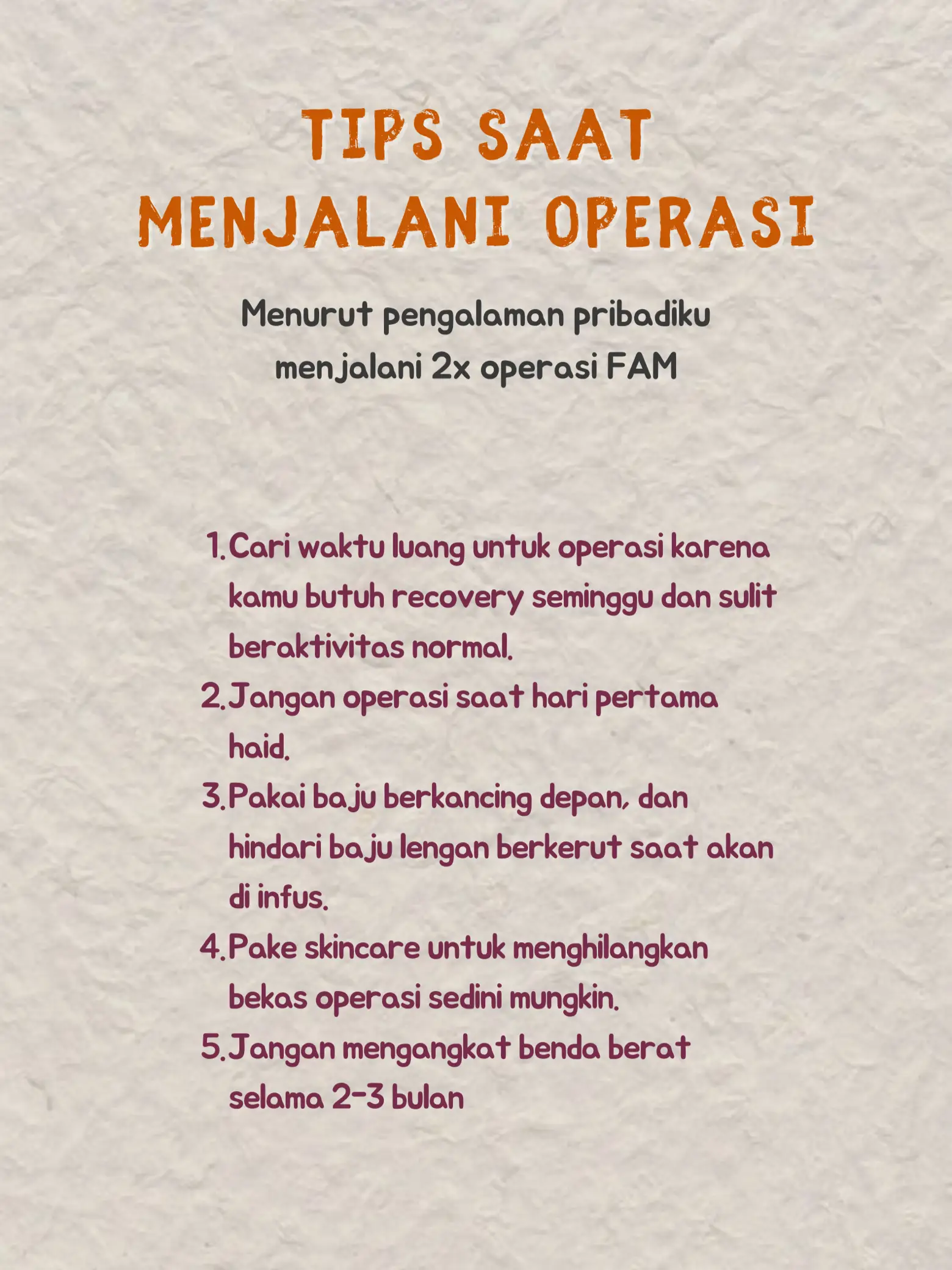 Pengalaman Menjalani Operasi Tumor PD🦠 | Galeri diposting oleh Embun ...