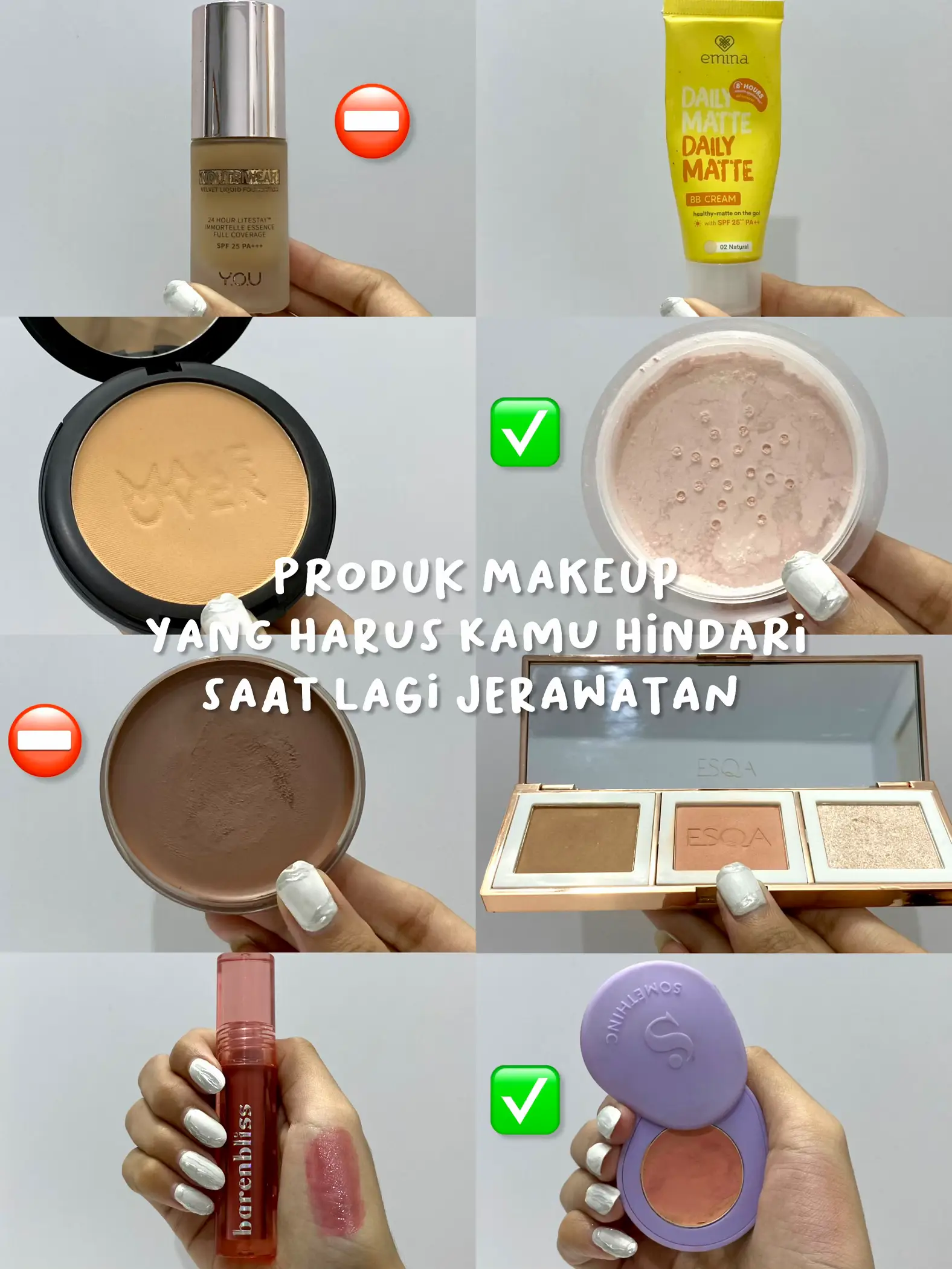 Makeup yang Harus Kamu Hindari Saat Jerawatan!🍈🕊️ | Galeri diposting ...