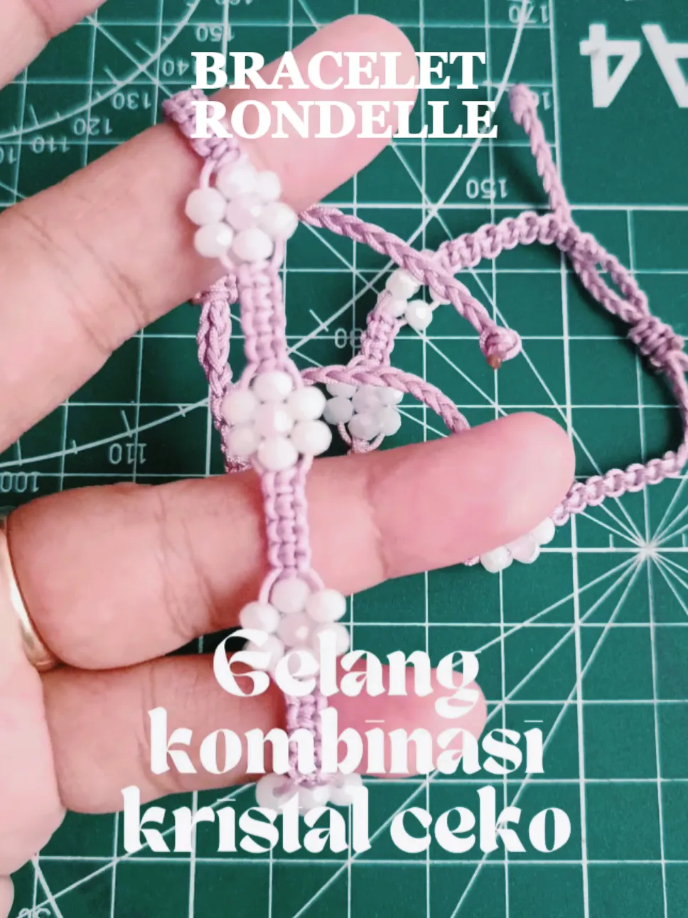 gelang tali kombinasi kristal ceko | Video dipublikasikan oleh kya DIY | Lemon8