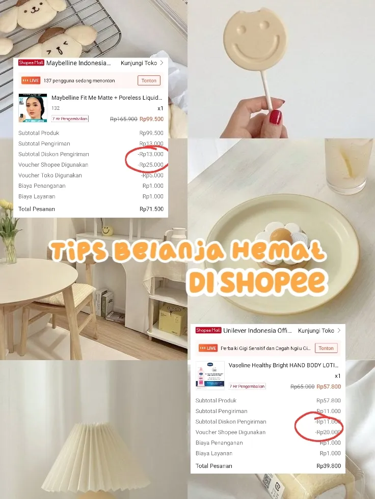 Tips belanja hemat di Shopee | Galeri diposting oleh tulip | Lemon8