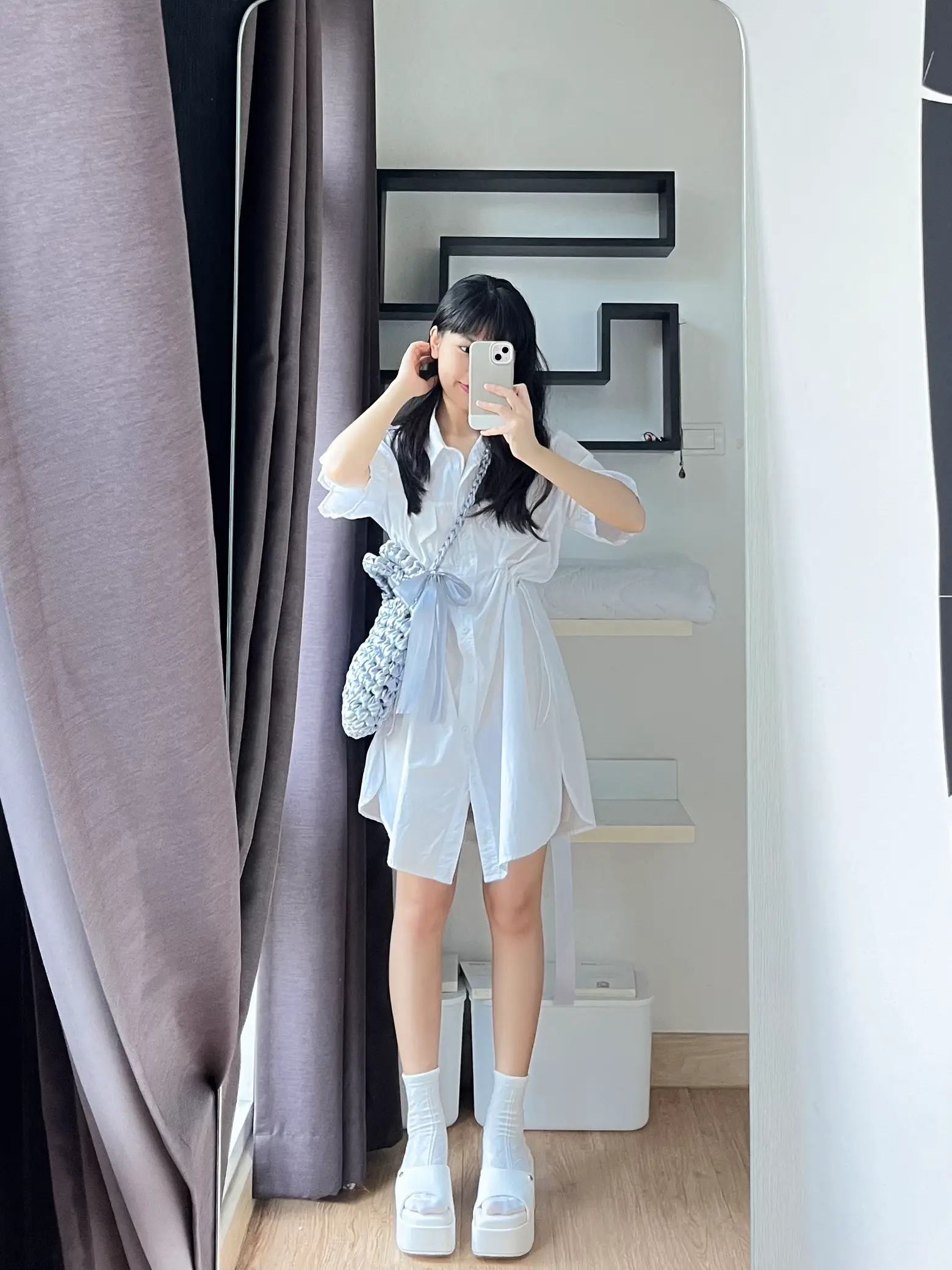 ➿OOTD 150cm x กระเป๋าถักริบบิ้น(Handmade) 🐰 | แกลเลอรีที่โพสต์โดย Boxofsher 🥨 | Lemon8