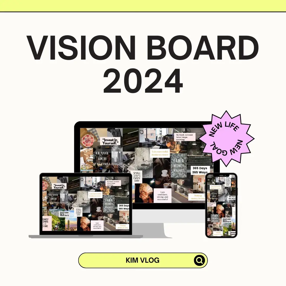 มาทำ VISION BOARD 2024 กัน | แกลเลอรีที่โพสต์โดย KimVlog | Lemon8