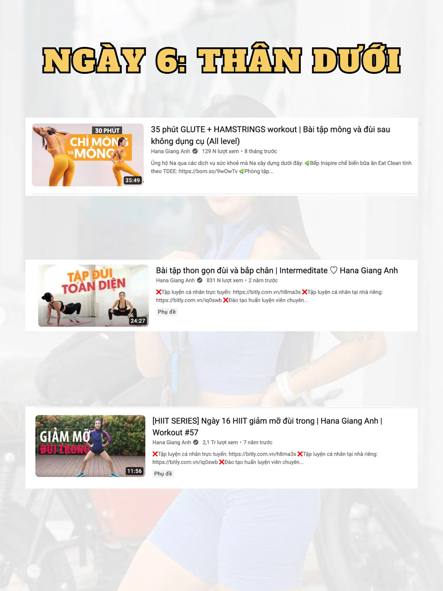 👌 Gợi ý lịch tập 1 tuần theo Hana Giang Anh 👌 | Bộ sưu tập do Thi Thơ 🫶🏻 đăng | Lemon8