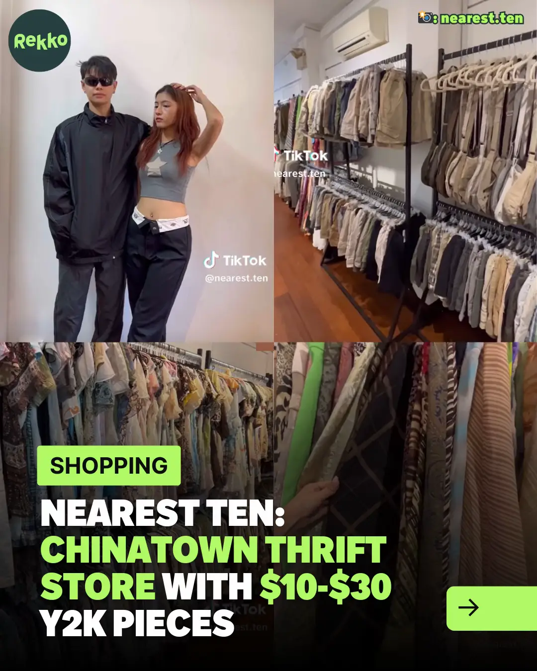 Nearest Ten Thrift Store with $10-$30 Y2K Pieces | Gallery posted by rekko.sg | Lemon8