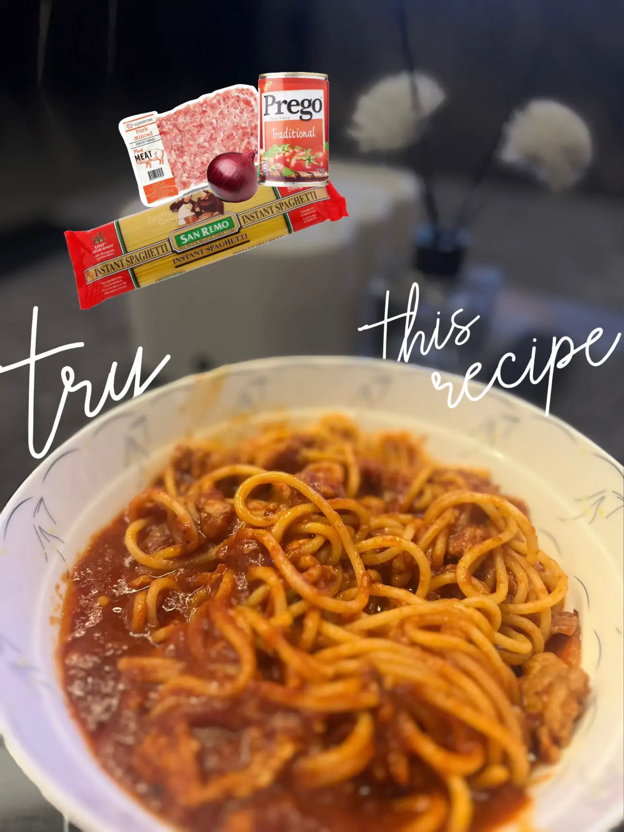 4 Ingredients to cook THIS spaghetti 🍝 | Video published by PUIPUI_HOME ...
