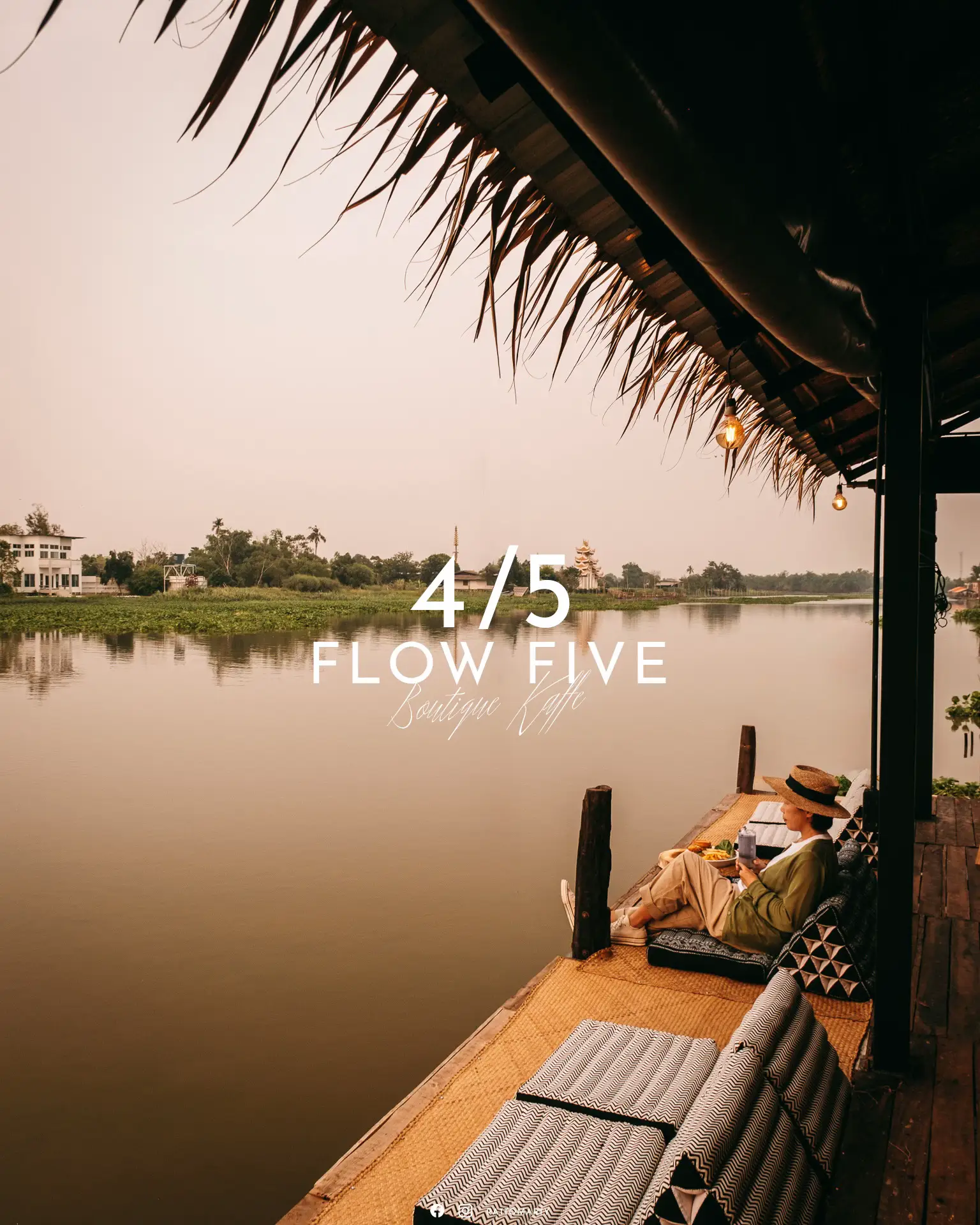 4/5 Flow Five Boutique Kaffe คาเฟ่ลับริมแม่น้ำท่าจีน ☕️ | แกลเลอรีที่โพสต์โดย Rattomarty | Lemon8