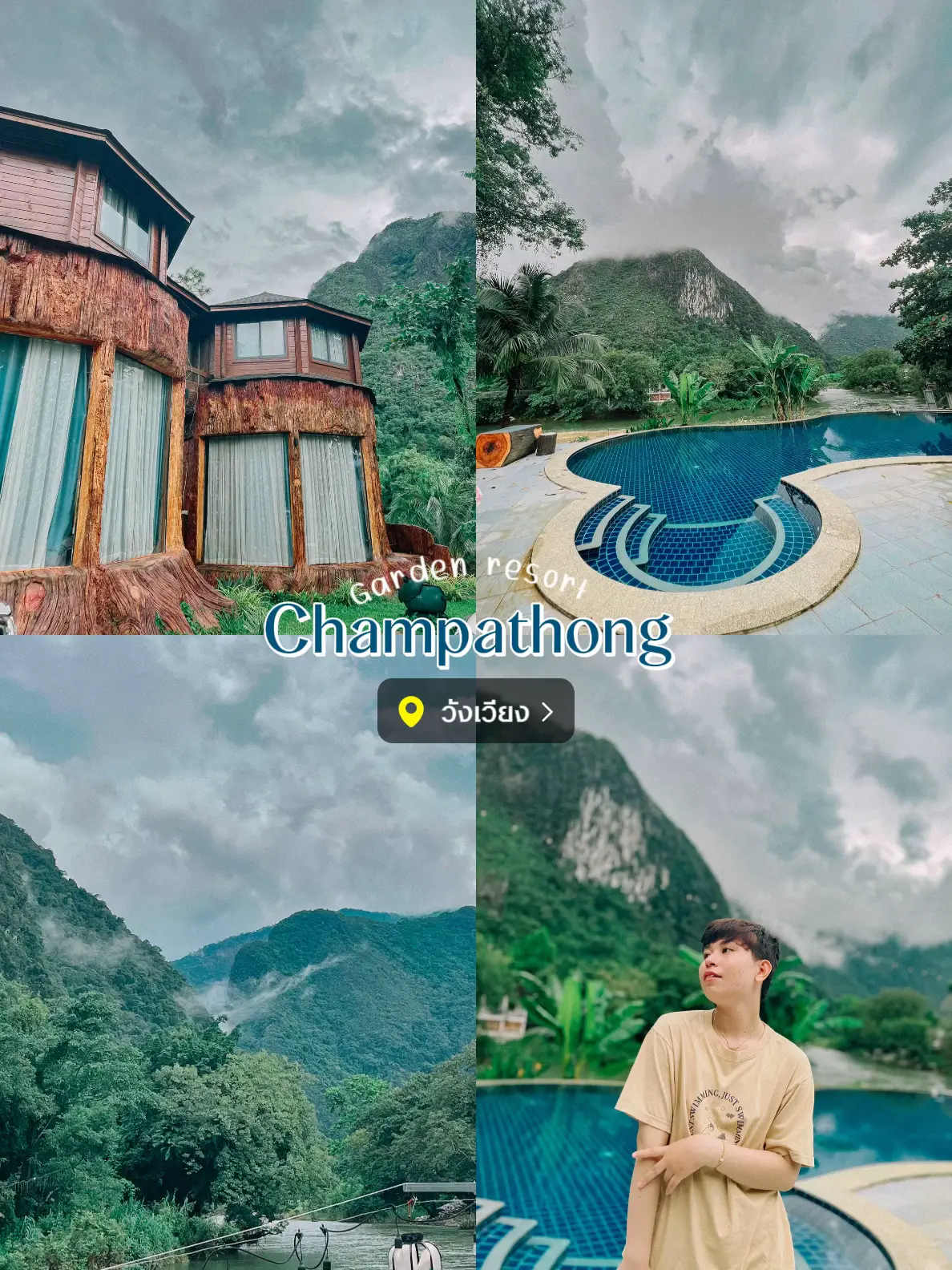Champathong Garden resort Vang vieng | แกลเลอรีที่โพสต์โดย Kaethw | Lemon8