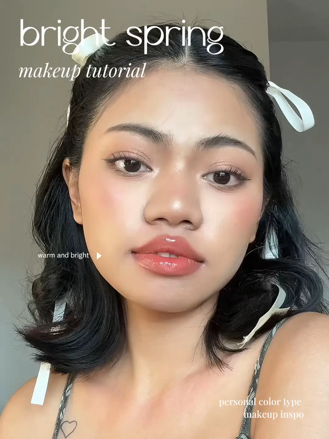 bright spring | personal color makeup 🍑 ˚˖ | วิดีโอที่เผยแพร่โดย Shibae ...