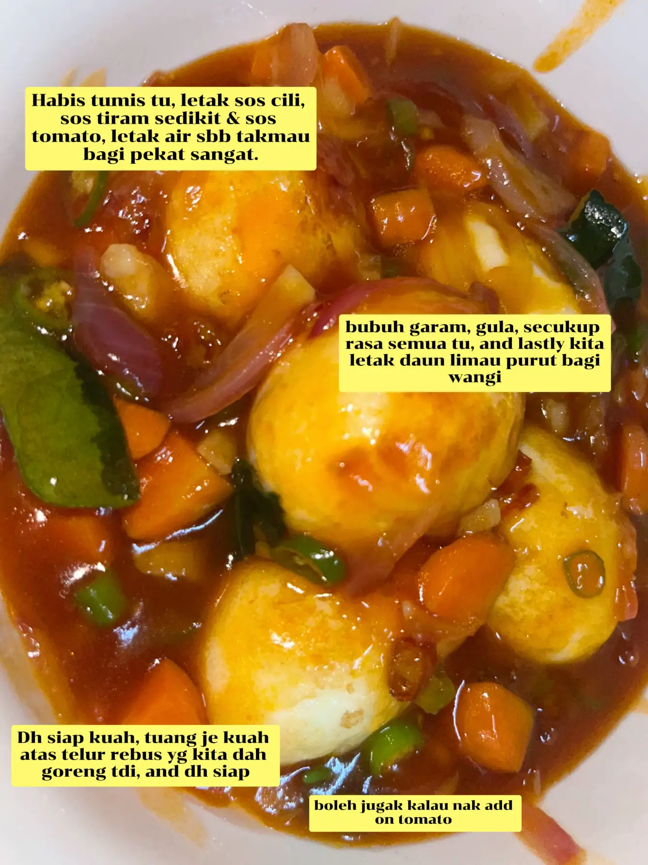 MasakJe : Telur Masak Sos | Galeri disiarkan oleh 𝒬𝒶𝒹𝑒𝑒𝒿𝒶𓍢ִ໋🌷͙֒ | Lemon8